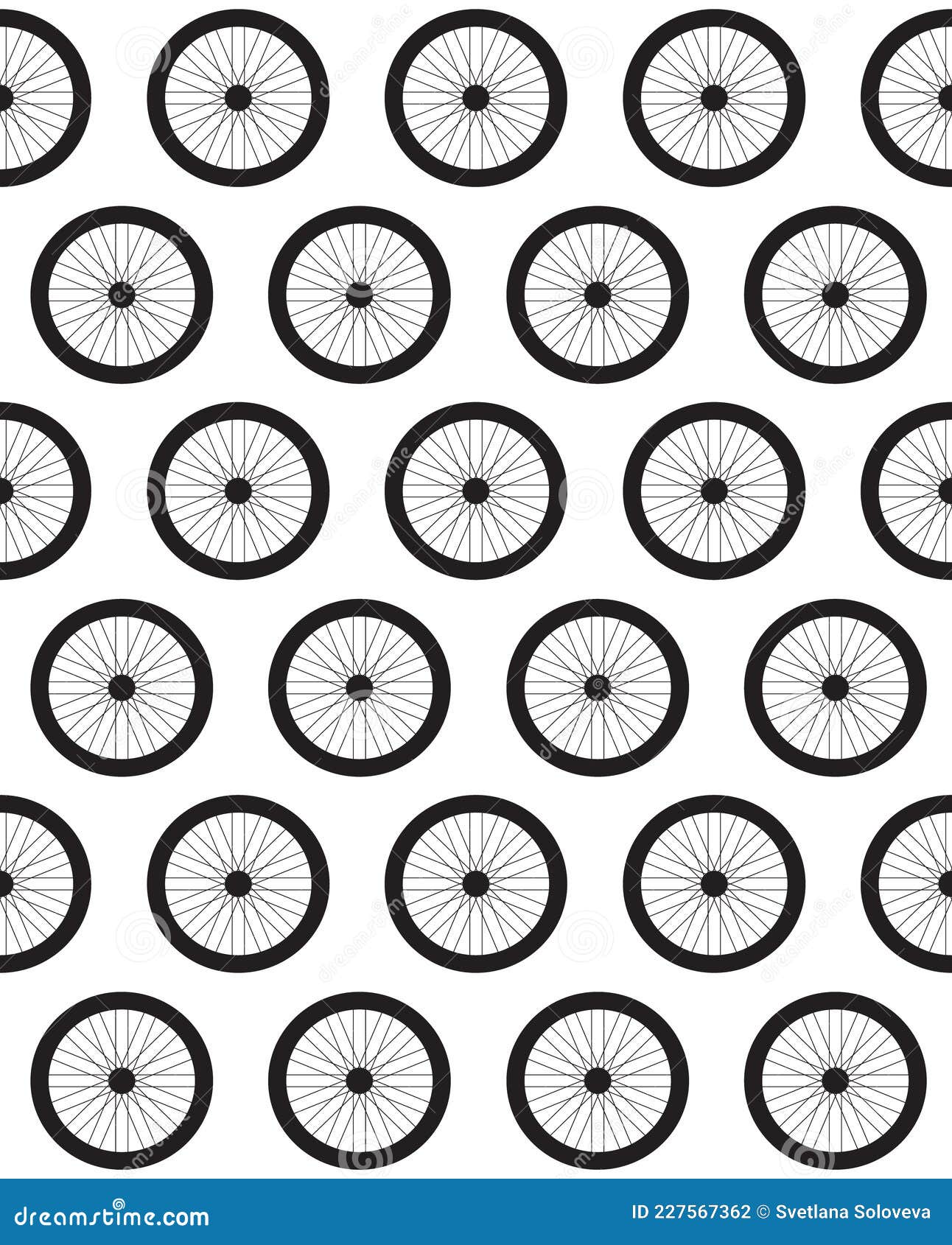 Vector Seamless Pattern of Flat Bicycle Wheel Stock Vector ...