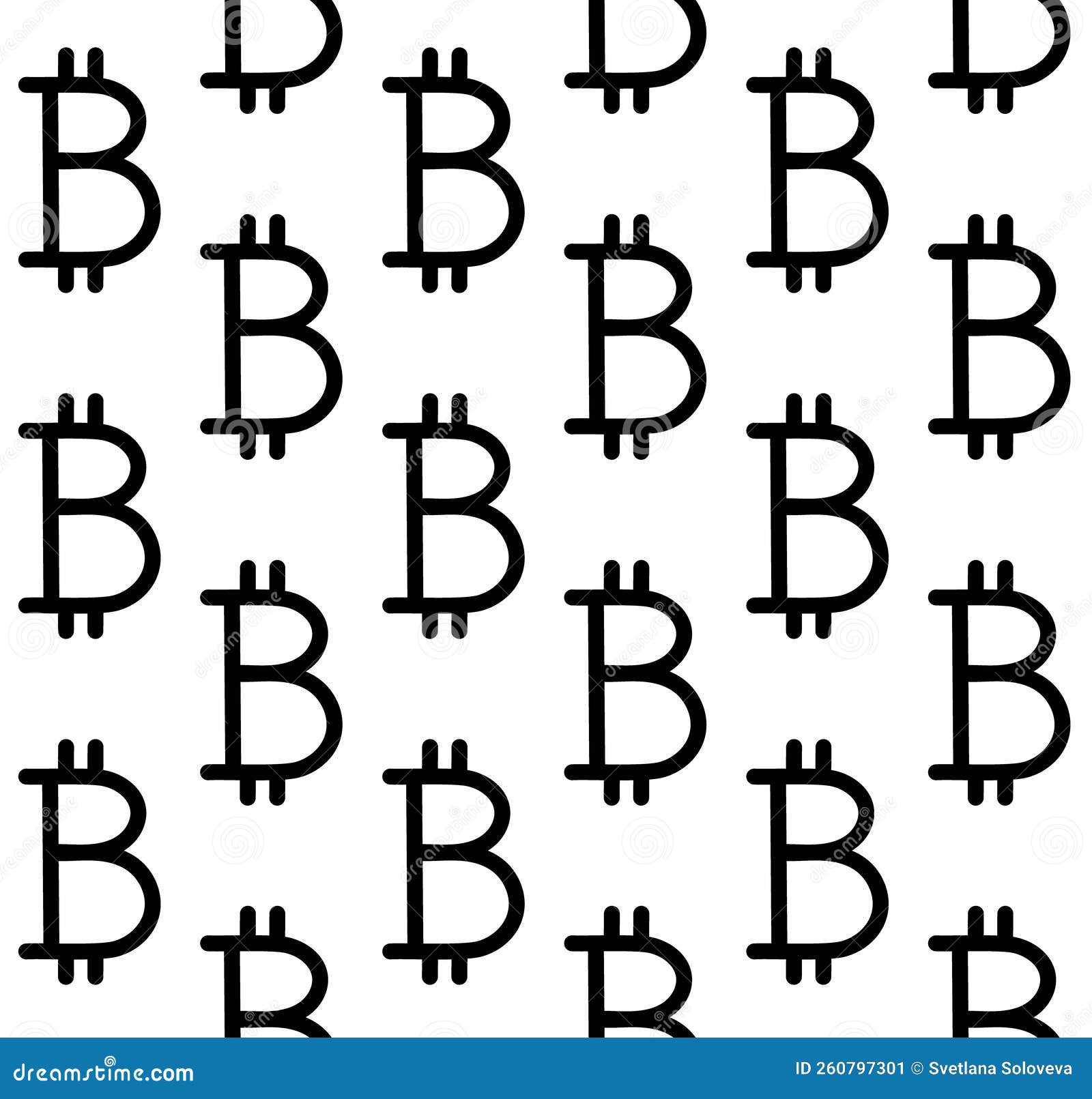 Vector Seamless Pattern of Flat Bitcoin Sign Editorial Photo ...