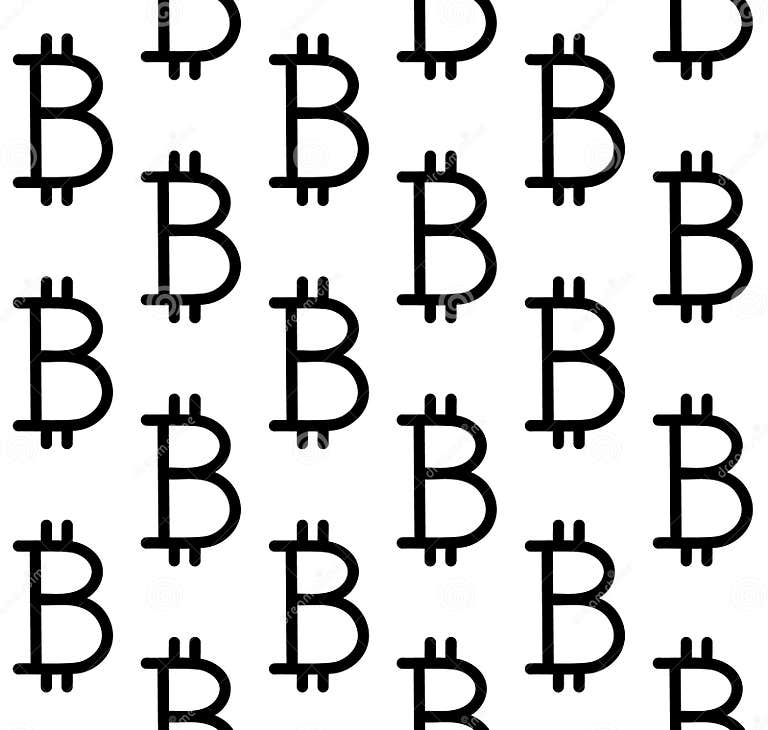 Vector Seamless Pattern of Flat Bitcoin Sign Editorial Photo ...