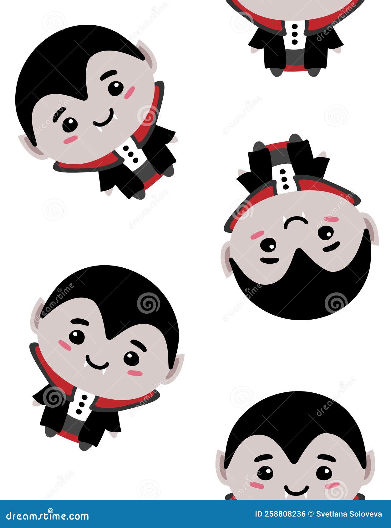 Vector Seamless Pattern of Flat Cute Vampire Stock Vector ...