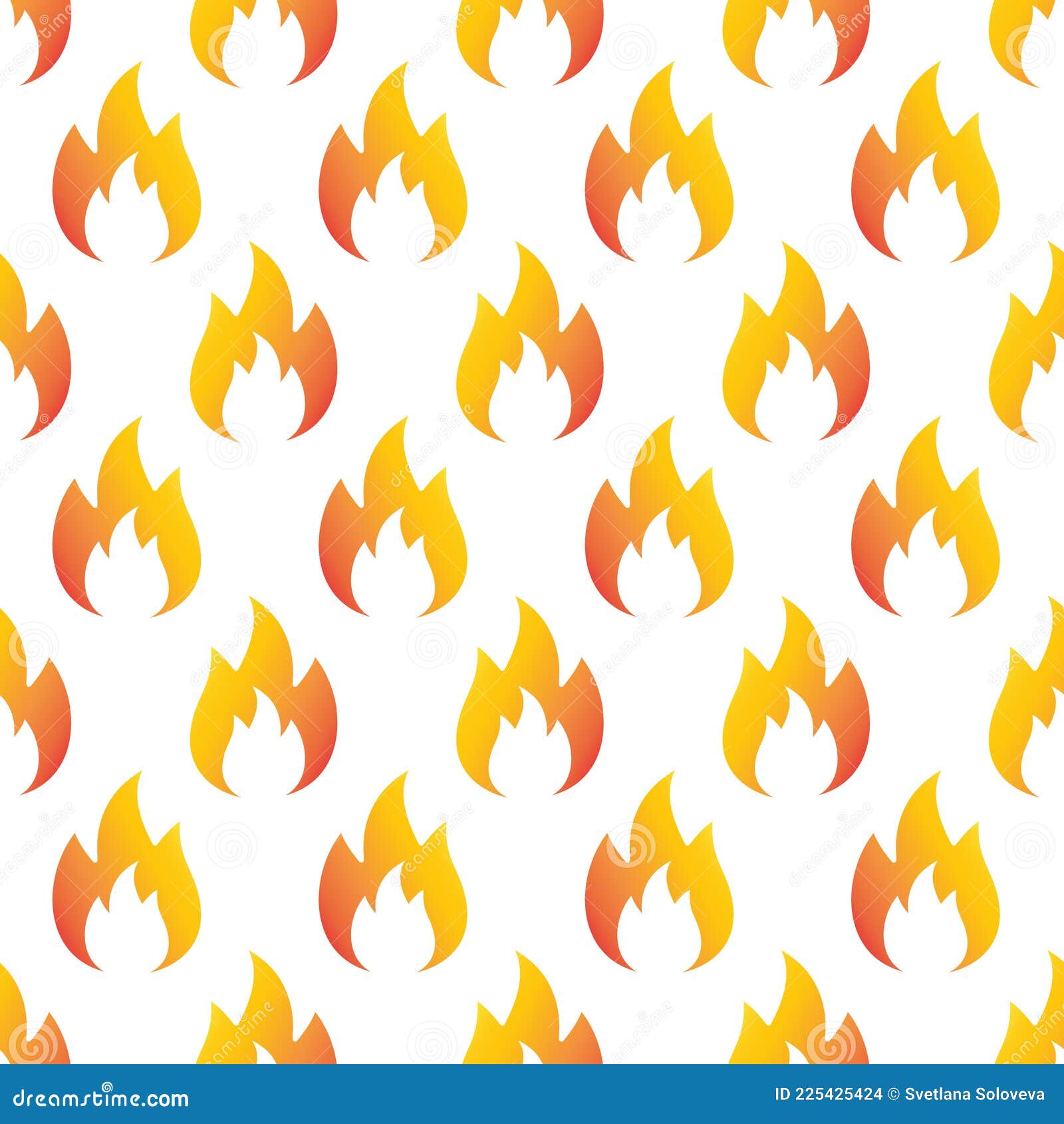Vector Seamless Pattern of Flat Fire Flame Stock Vector - Illustration ...
