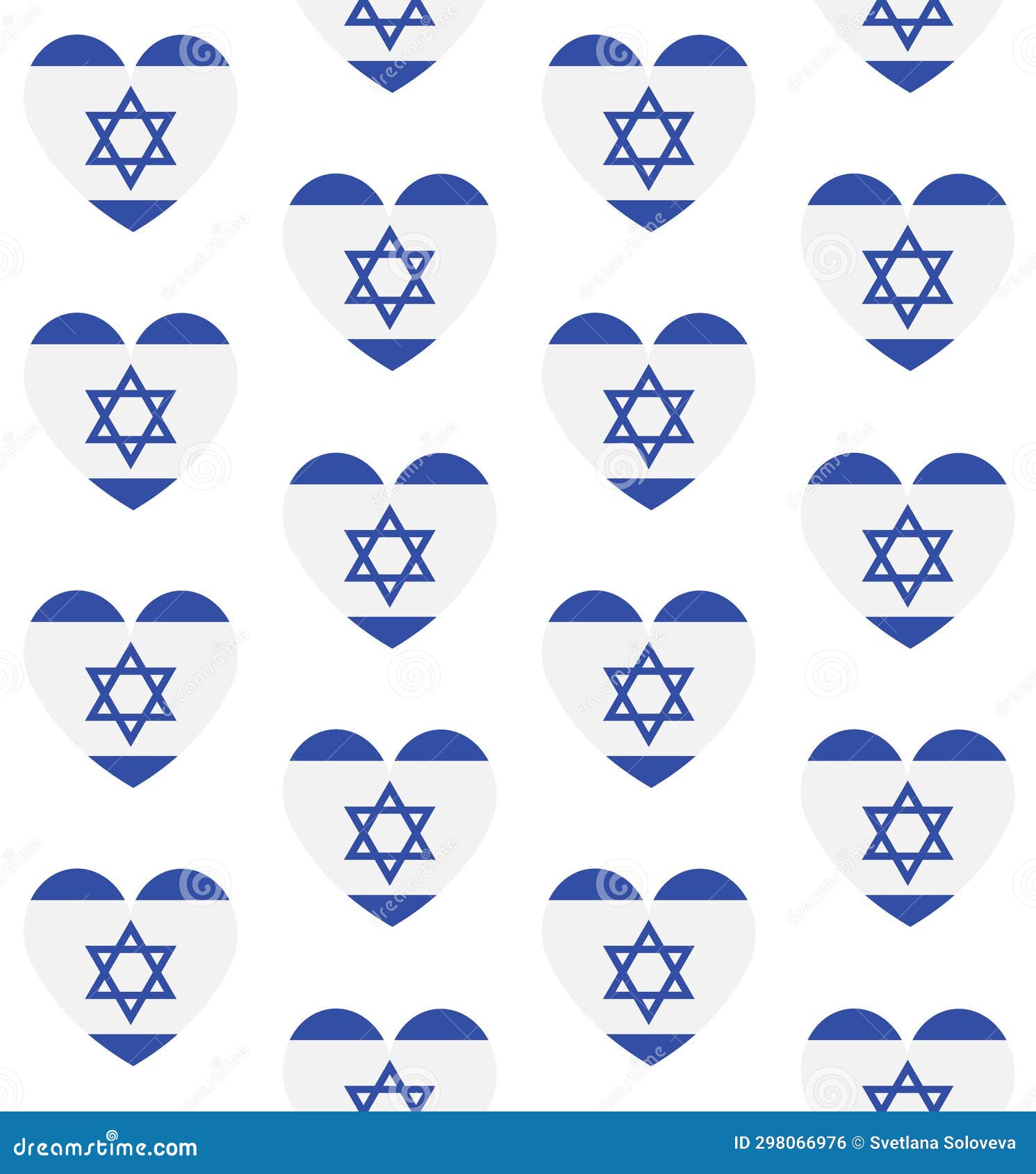 Vector Seamless Pattern of Flat Israel Flag Heart Stock Vector ...
