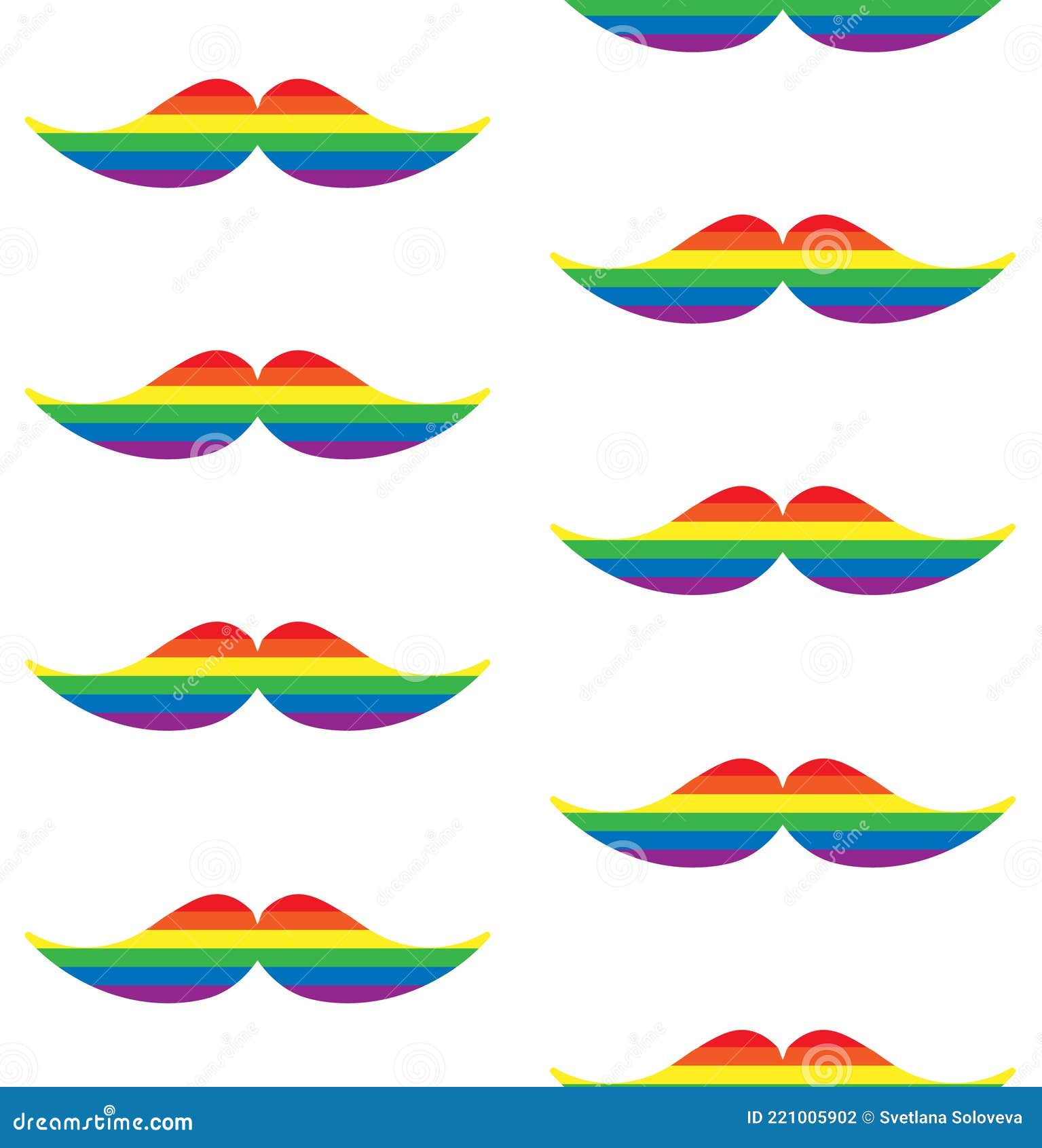 Transparent Rainbow Mustache