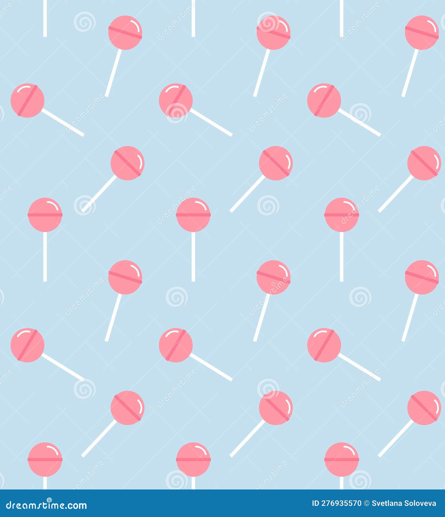 Vector Seamless Pattern of Flat Lollipop Candy Stock Vector ...