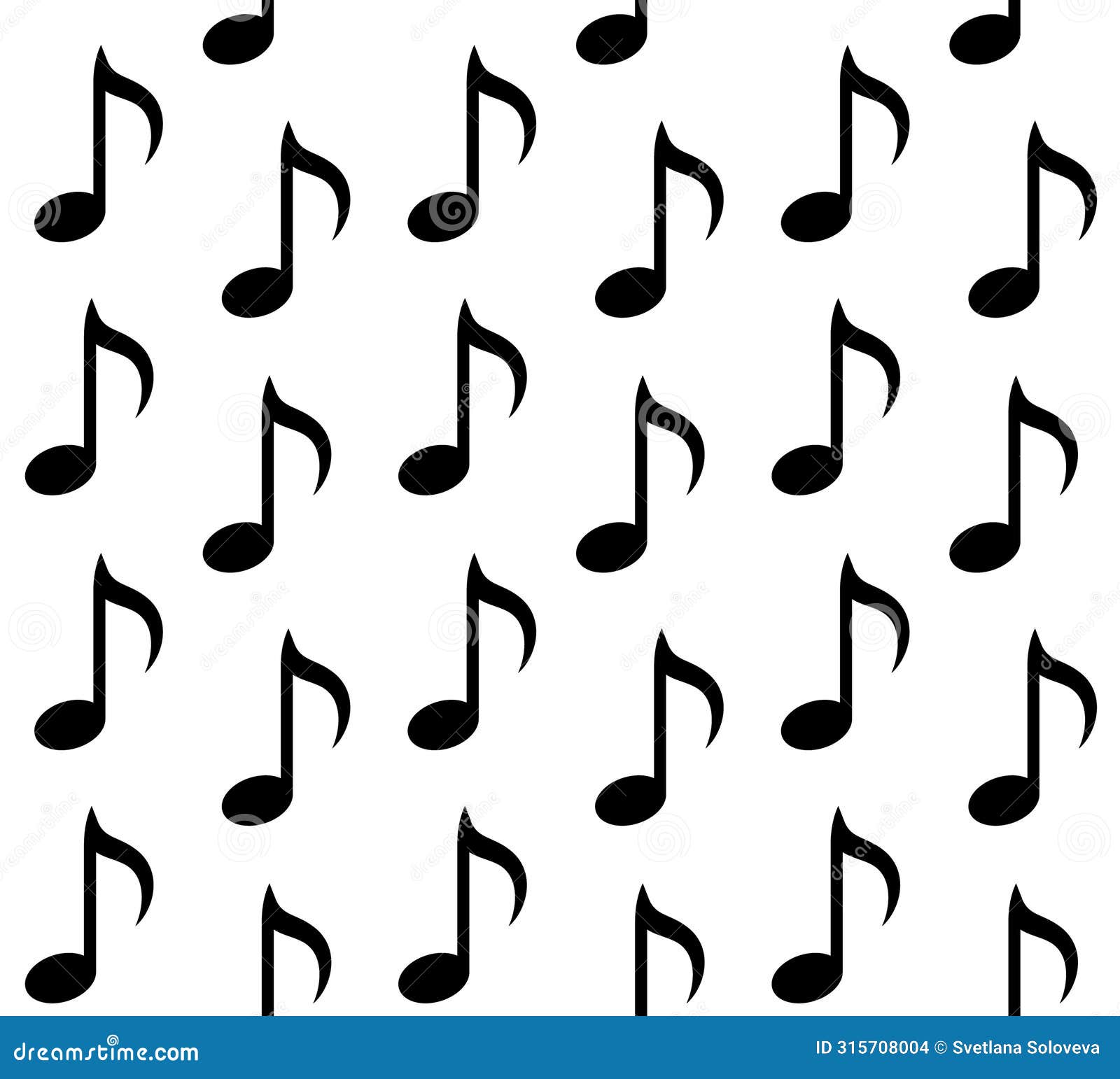 Vector Seamless Pattern of Flat Music Note Stock Illustration ...