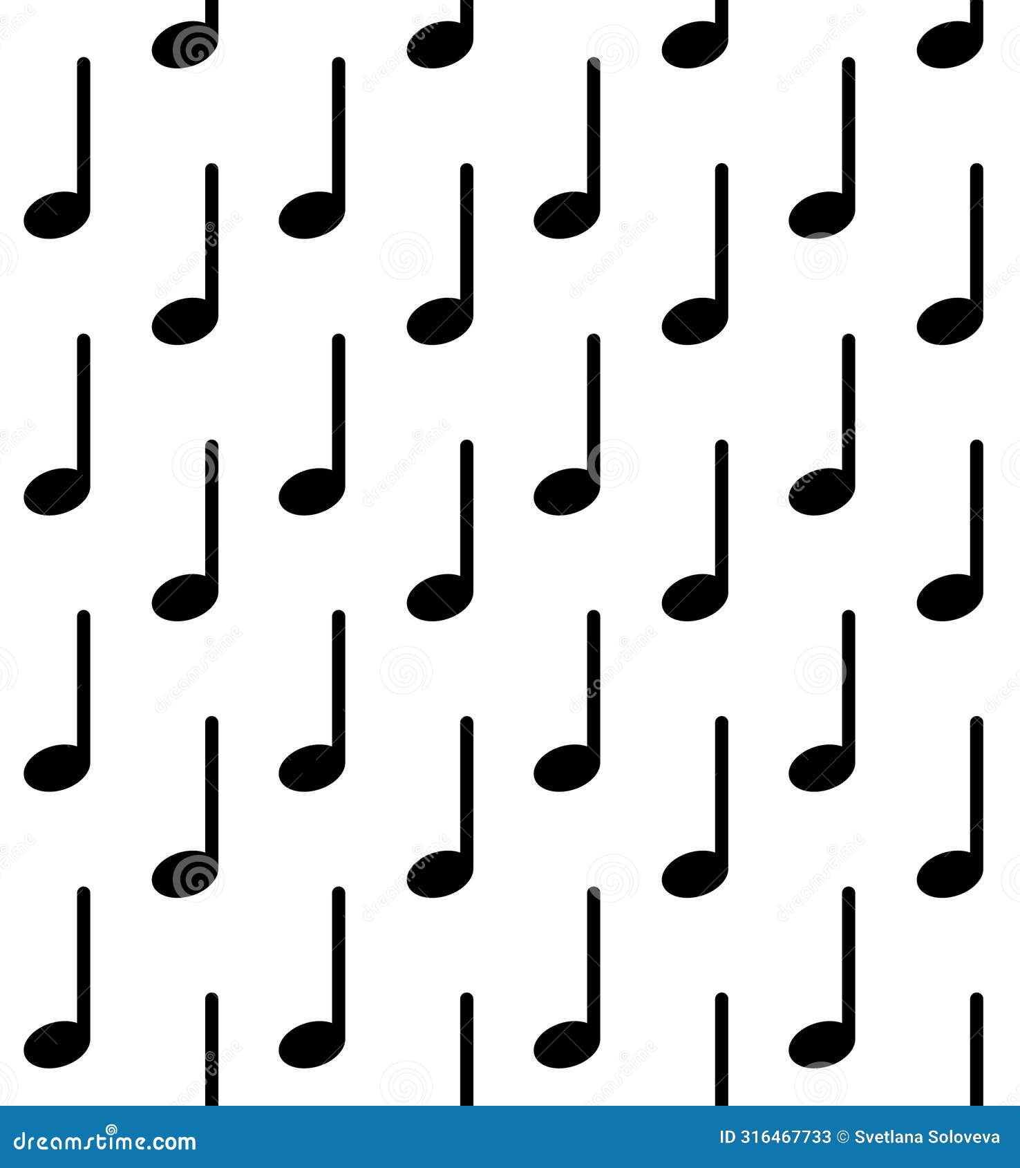 Vector Seamless Pattern of Flat Music Note Stock Vector - Illustration ...