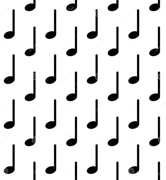 Vector Seamless Pattern of Flat Music Note Stock Vector - Illustration ...