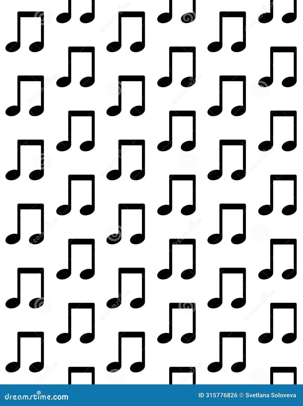 Vector Seamless Pattern of Flat Music Note Stock Illustration ...