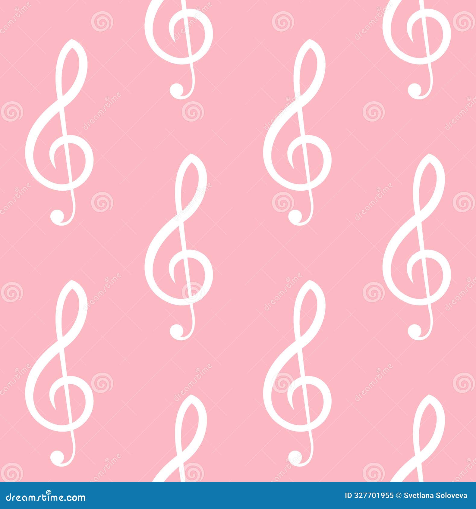 Vector Seamless Pattern of Flat Music Treble Clef Stock Illustration ...