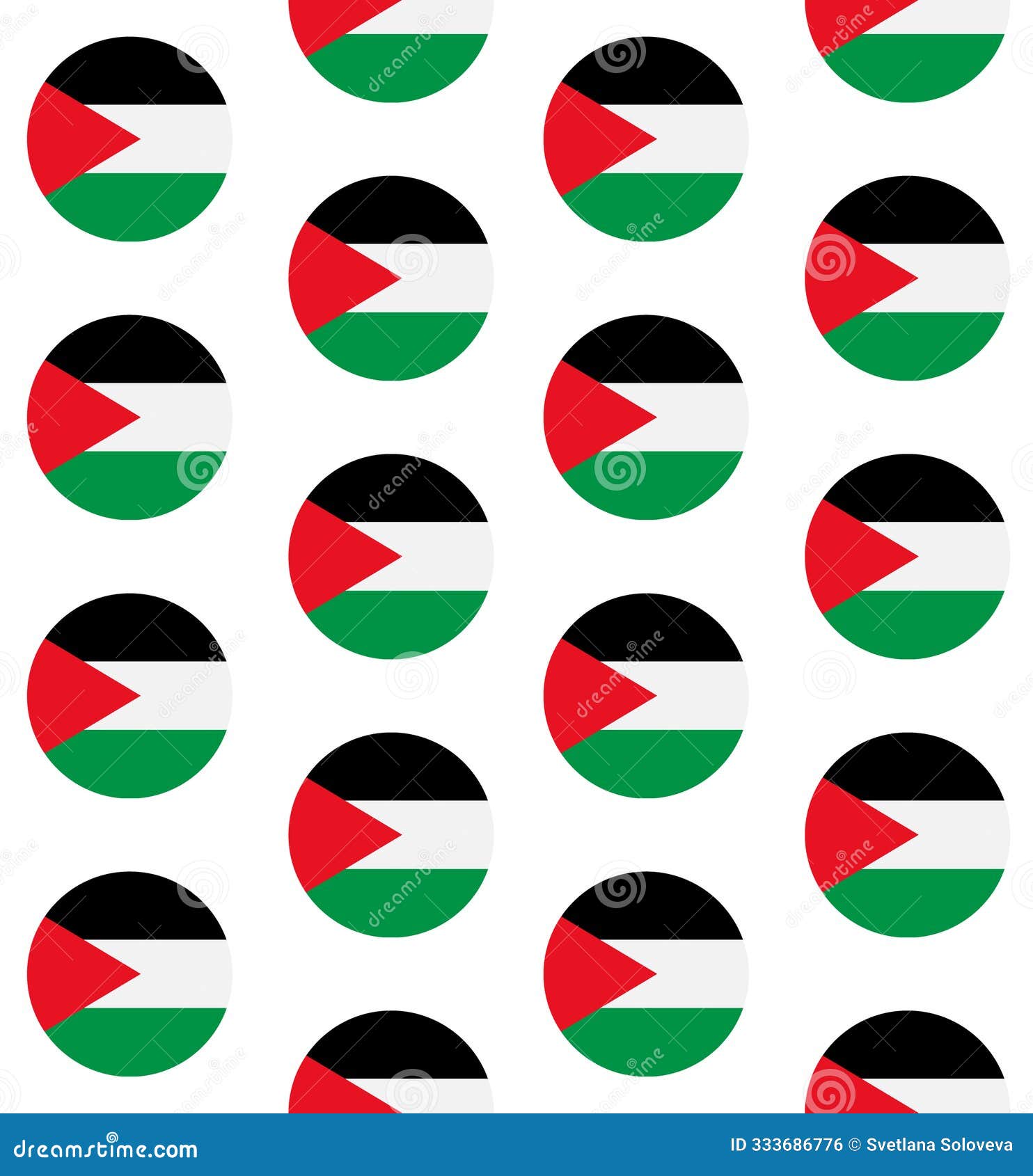 Vector Seamless Pattern of Palestine Round Flag Stock Illustration ...