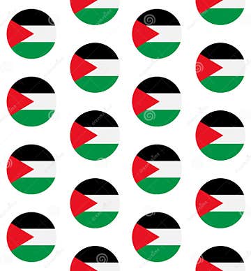 Vector Seamless Pattern of Palestine Round Flag Stock Illustration ...