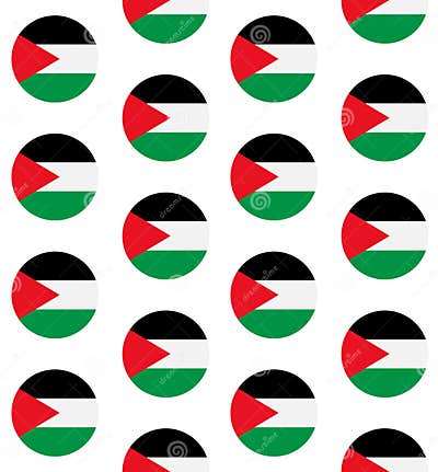Vector Seamless Pattern of Palestine Round Flag Stock Illustration ...