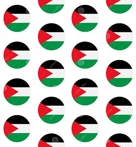 Vector Seamless Pattern of Palestine Round Flag Stock Illustration ...