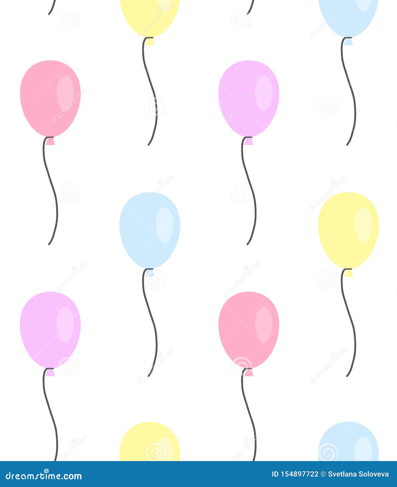 Vector Seamless Pattern of Flat Pastel Baloon Stock Vector ...