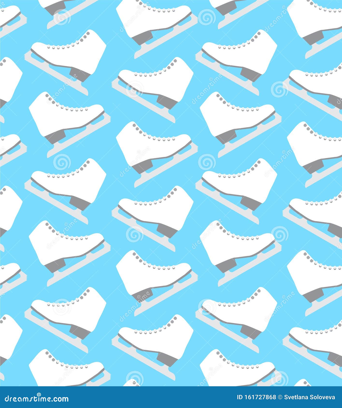 Vector Seamless Pattern of Flat White Ice Skates Stock Illustration ...