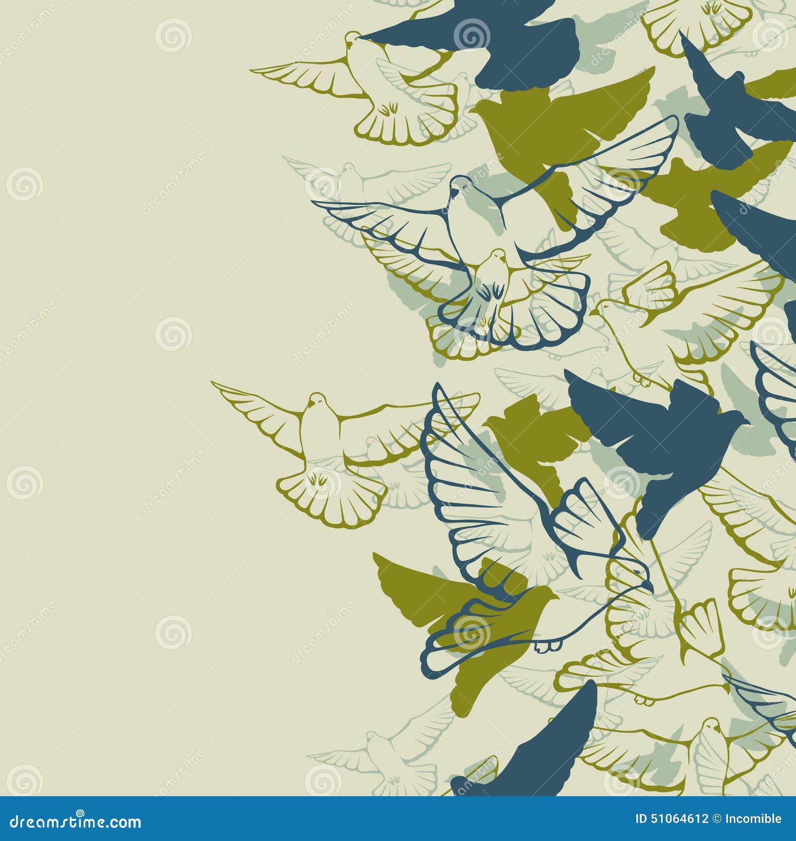 A Flock Of Flying Swallows. Vector Illustration Of Cartoon Swallows For ...