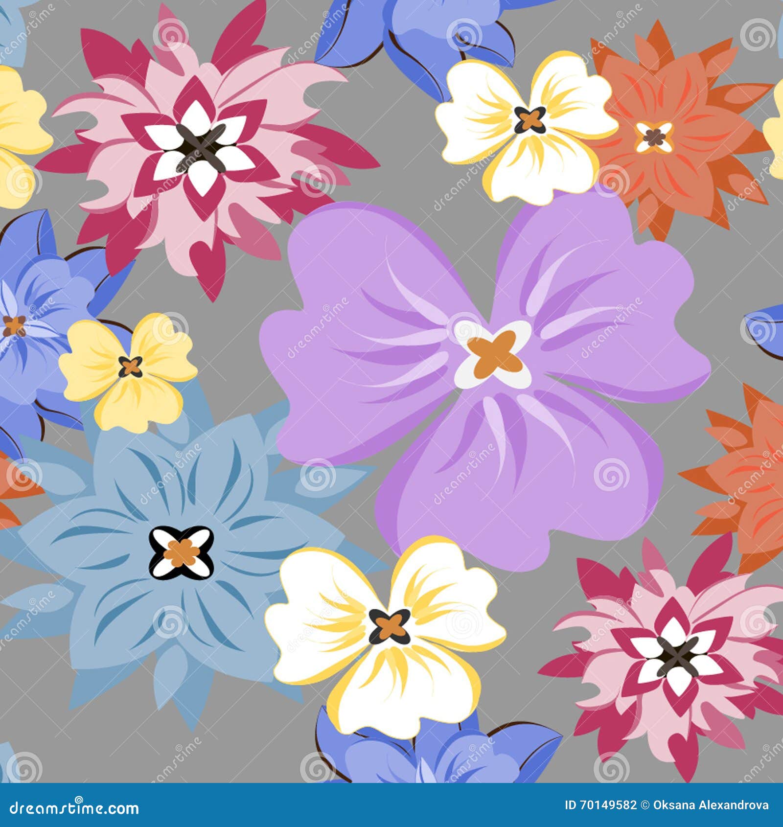 Vector Seamless Pattern Flower Texture Stock Vector - Illustration of ...