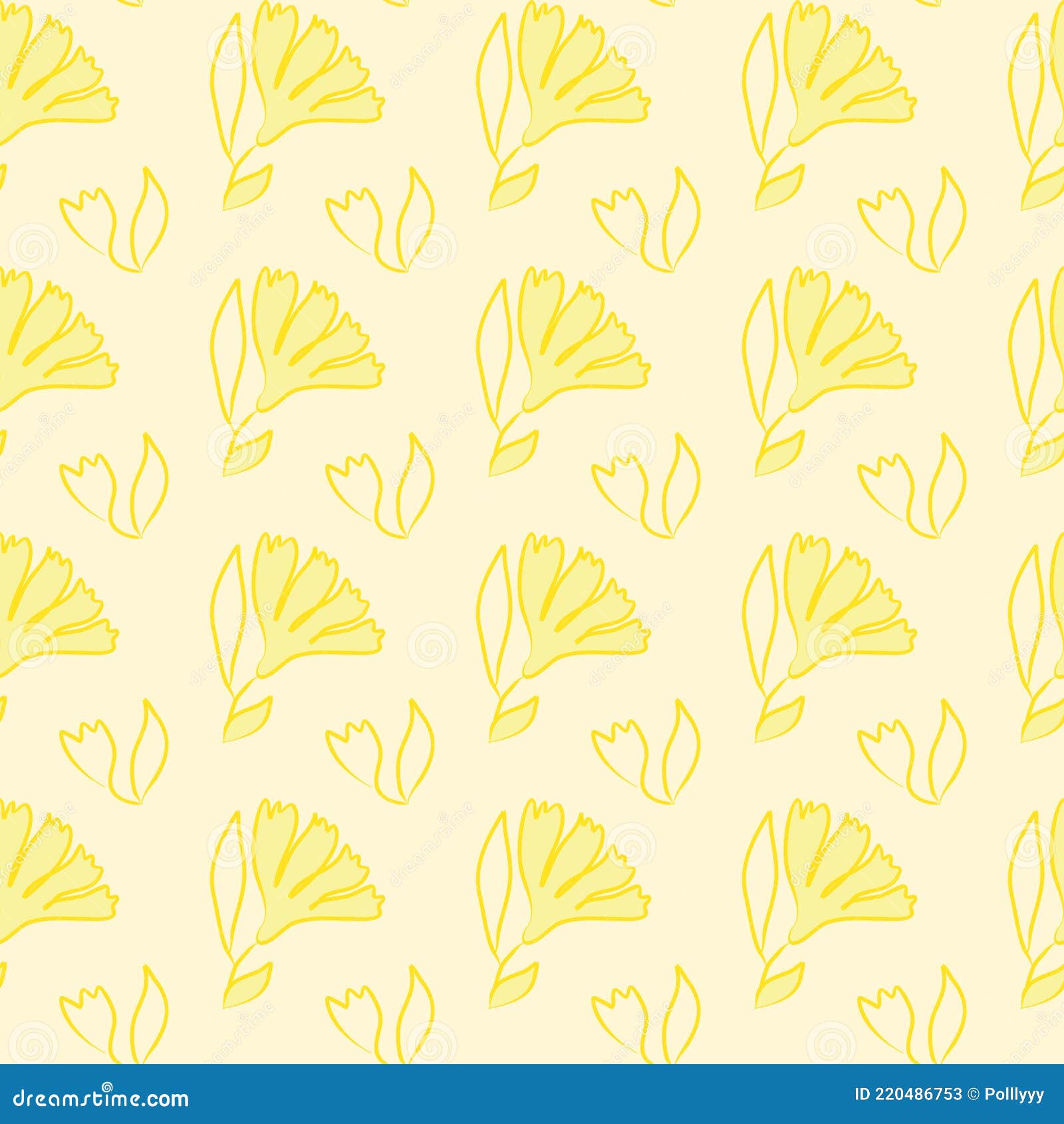 Vector Seamless Pattern Flower Yellow. Background Illustration ...