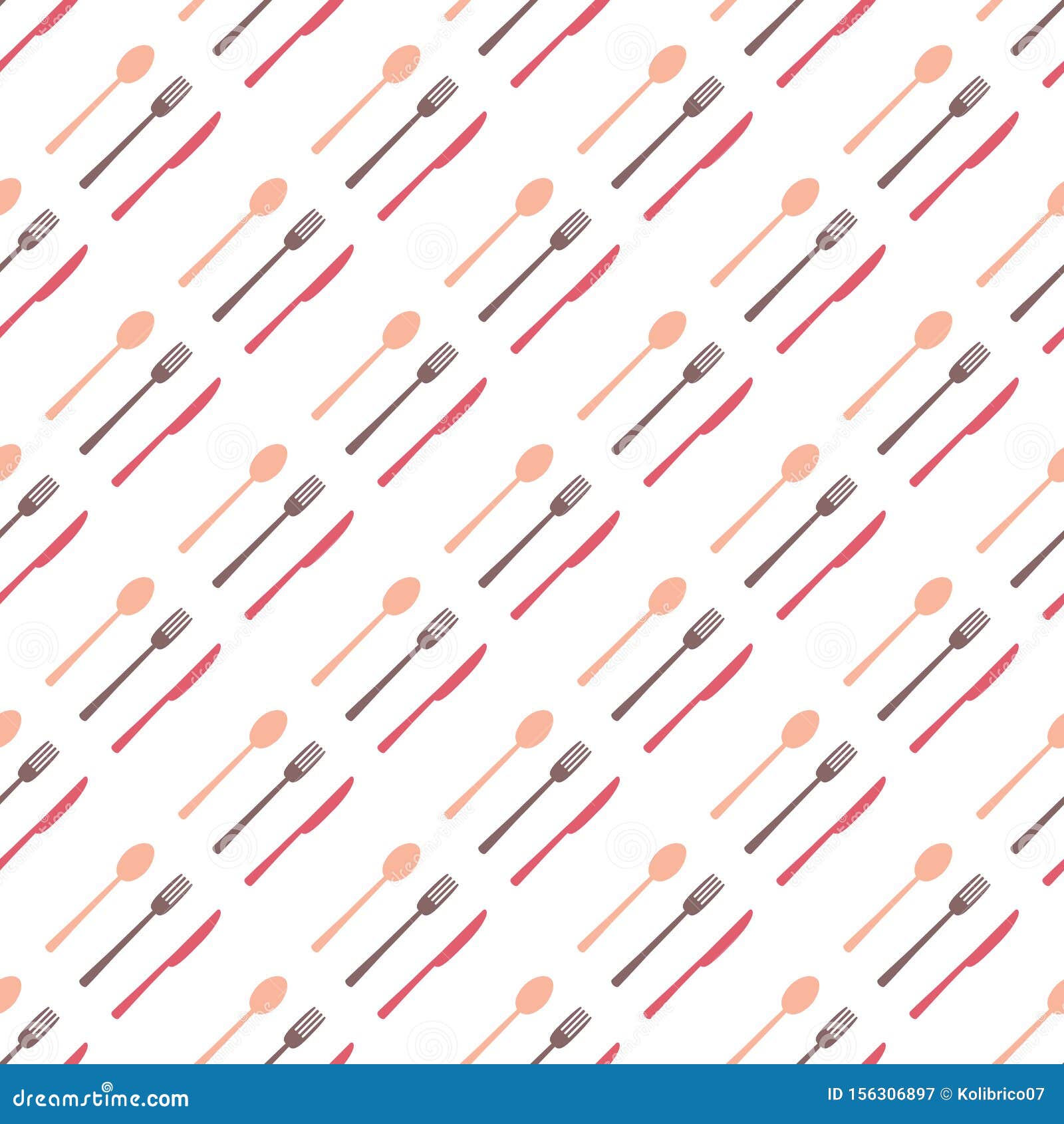 Seamless Pattern of Fork, Spoon and Knife Stock Vector - Illustration ...