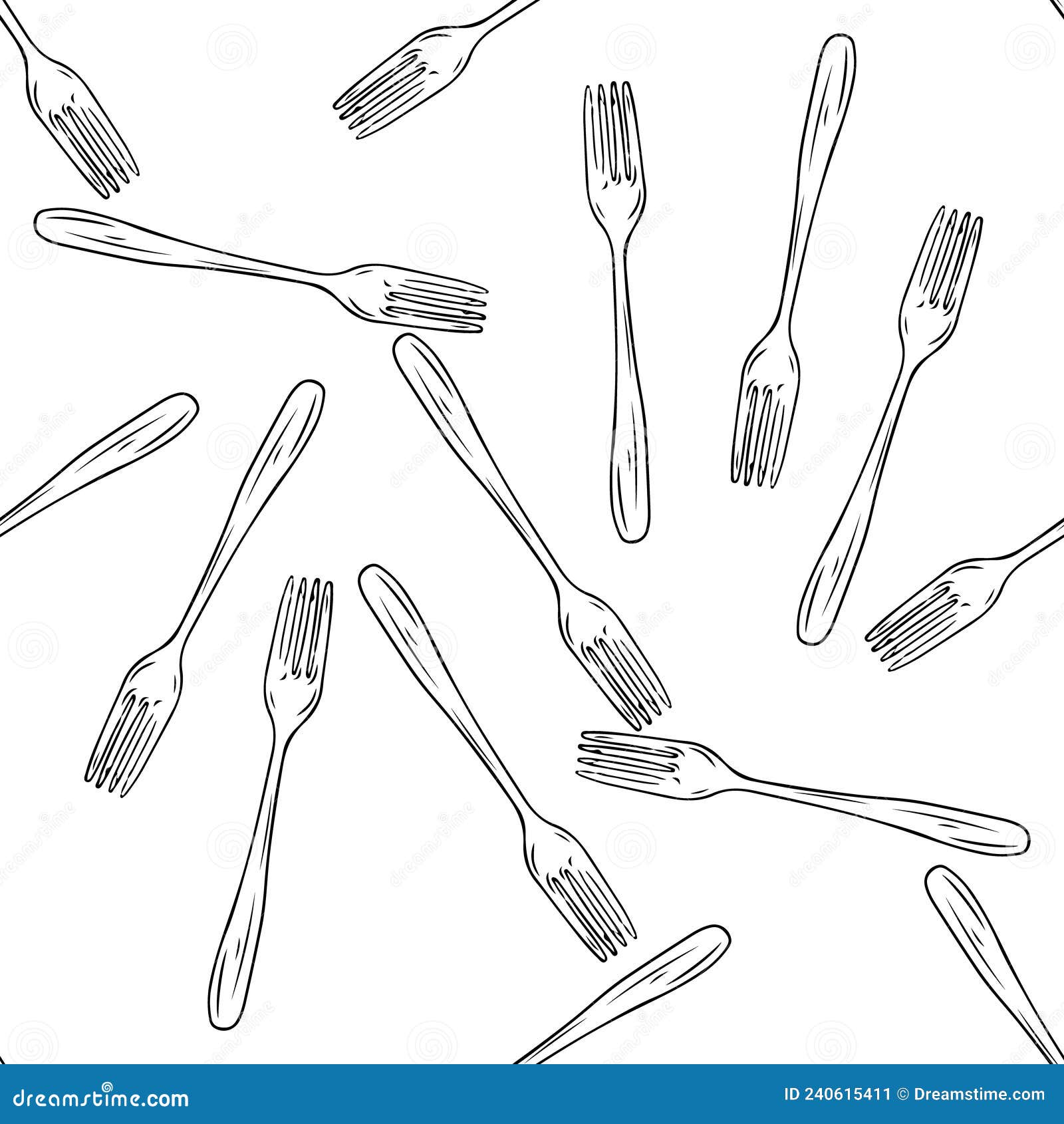 Vector Seamless Pattern with Forks. Vector Graphics Stock Vector ...