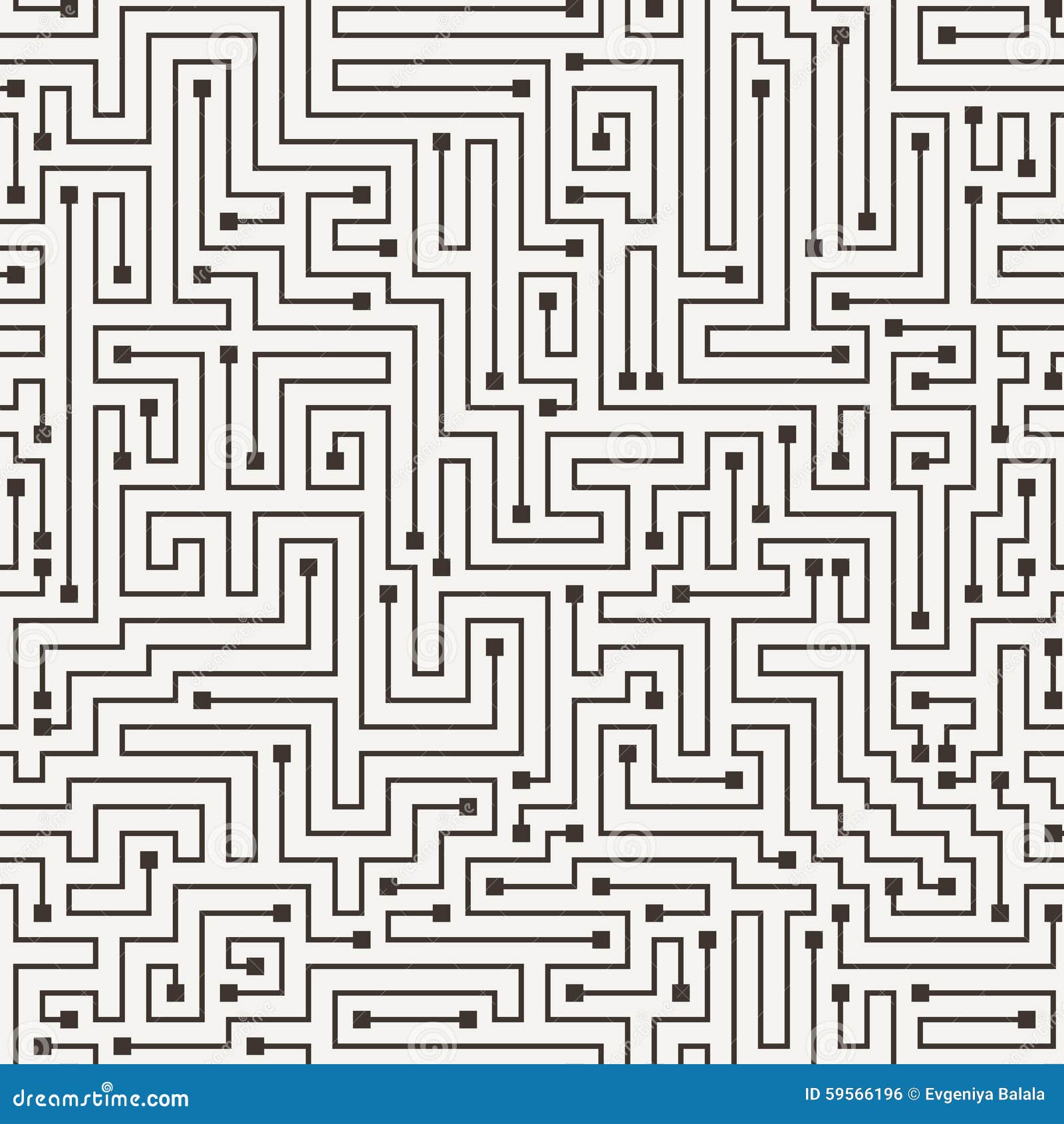 Vector Seamless Pattern in the Form of a Labyrinth Stock Vector ...