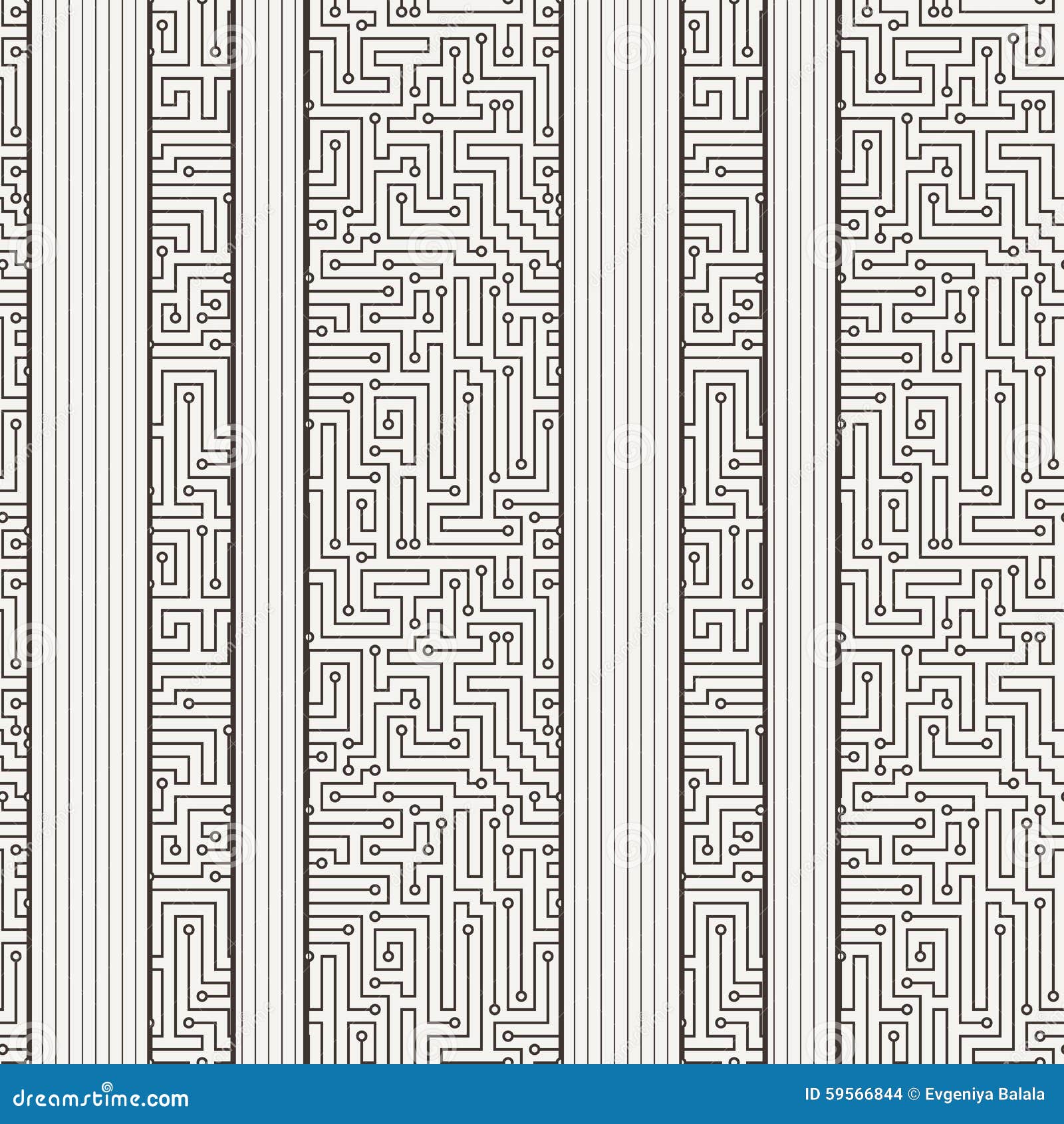 Vector Seamless Pattern in the Form of a Labyrinth Stock Vector ...
