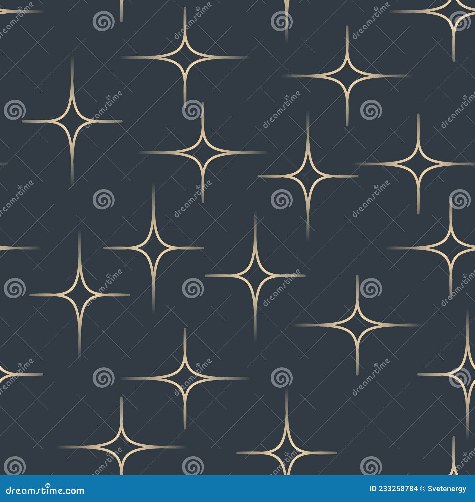 Vector Seamless Pattern of Four-pointed Stars on a Dark Background ...