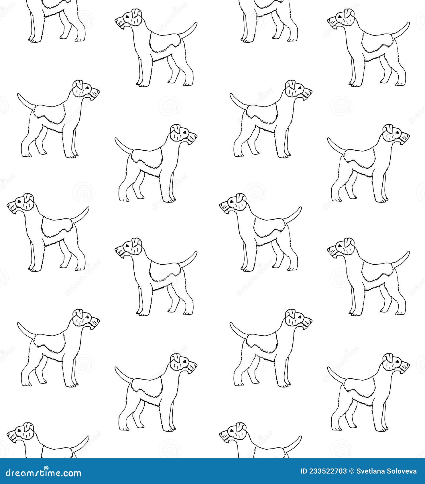 Vector Seamless Pattern of Fox Terrier Dog Stock Vector - Illustration ...