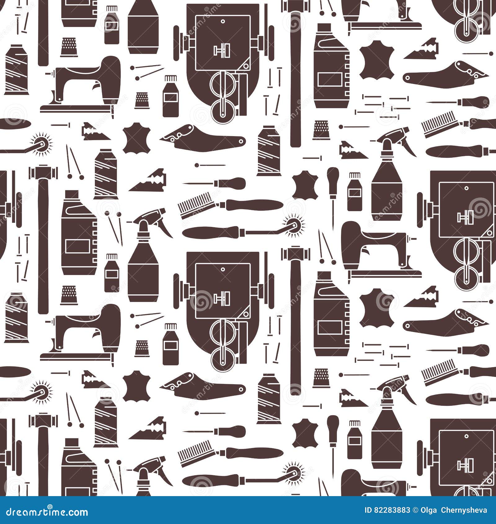 Vector Seamless Pattern of Furrier Tools Stock Vector - Illustration of ...