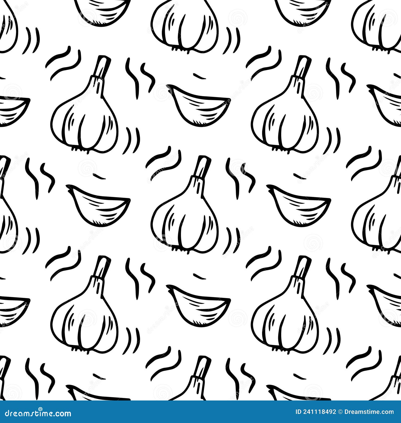 Vector Seamless Pattern with Garlic. Vector Graphics Stock Vector ...