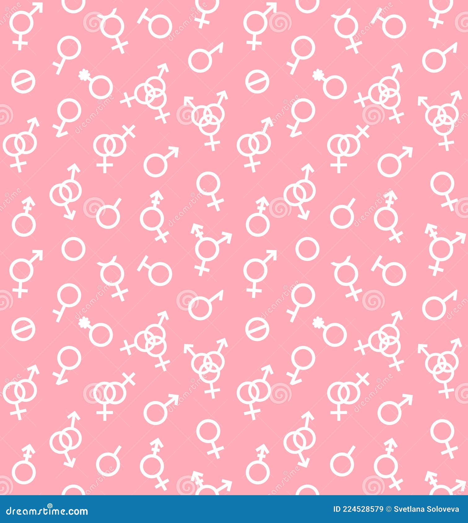 Vector Seamless Pattern Of Gender Symbols Stock Vector Illustration