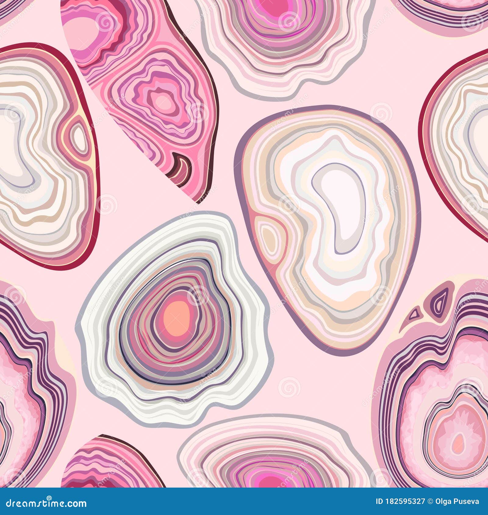 Vector Seamless Pattern with Geode and Agate Cuts Stock Vector ...