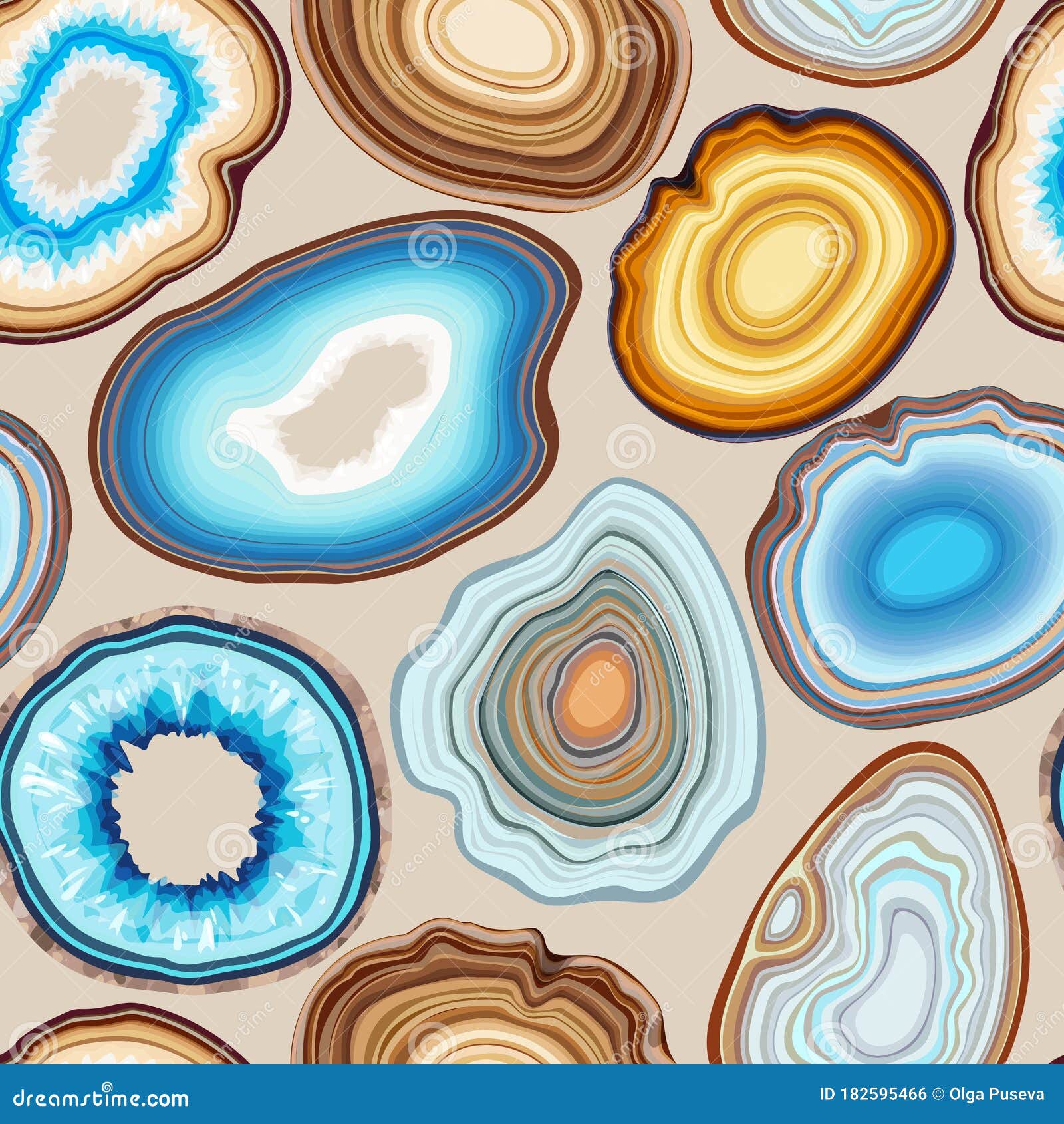 Vector Seamless Pattern With Geode And Agate Cuts | CartoonDealer.com ...