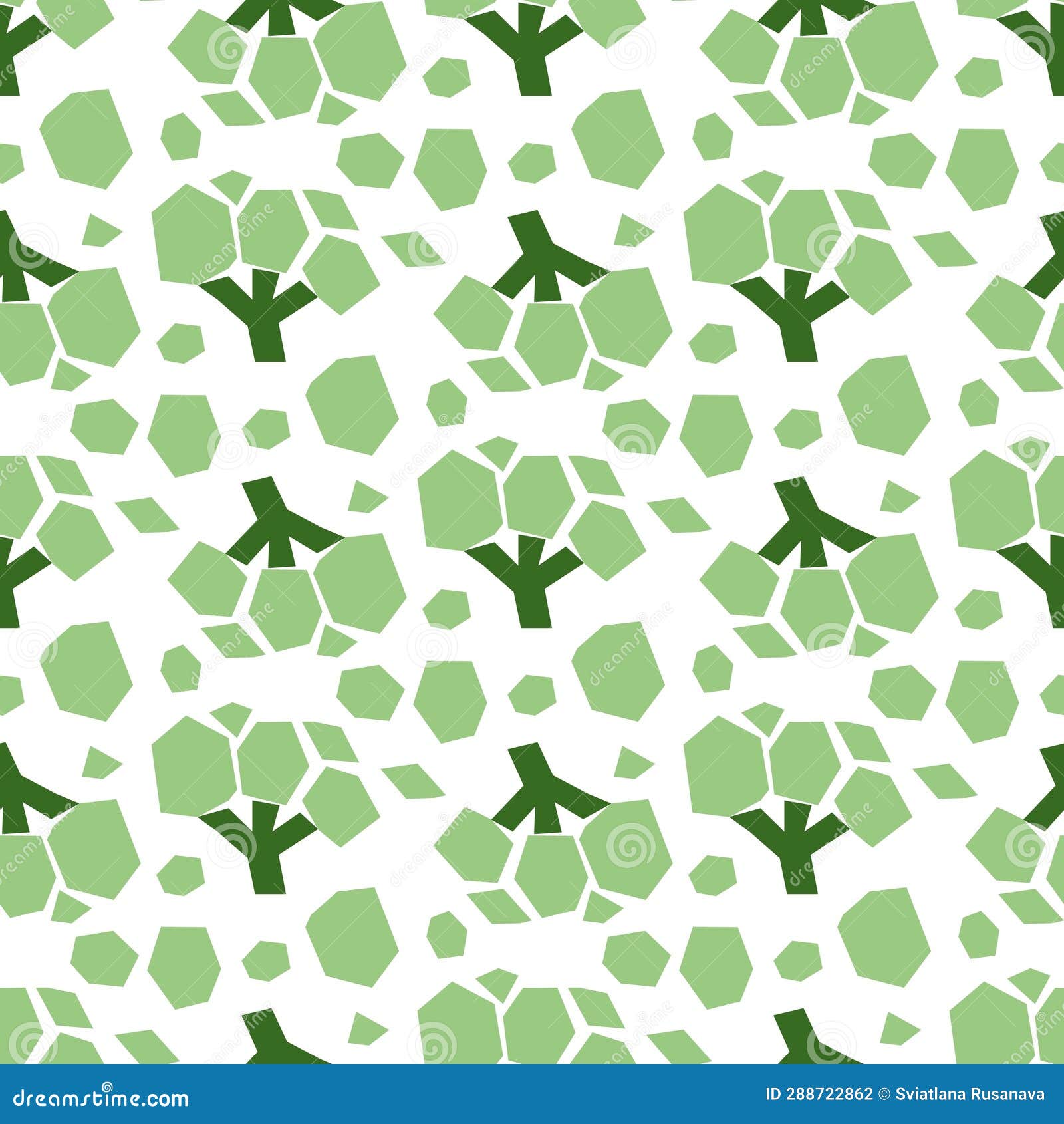 Vector Seamless Pattern with Geometric Broccoli Pattern. Beautiful Food ...