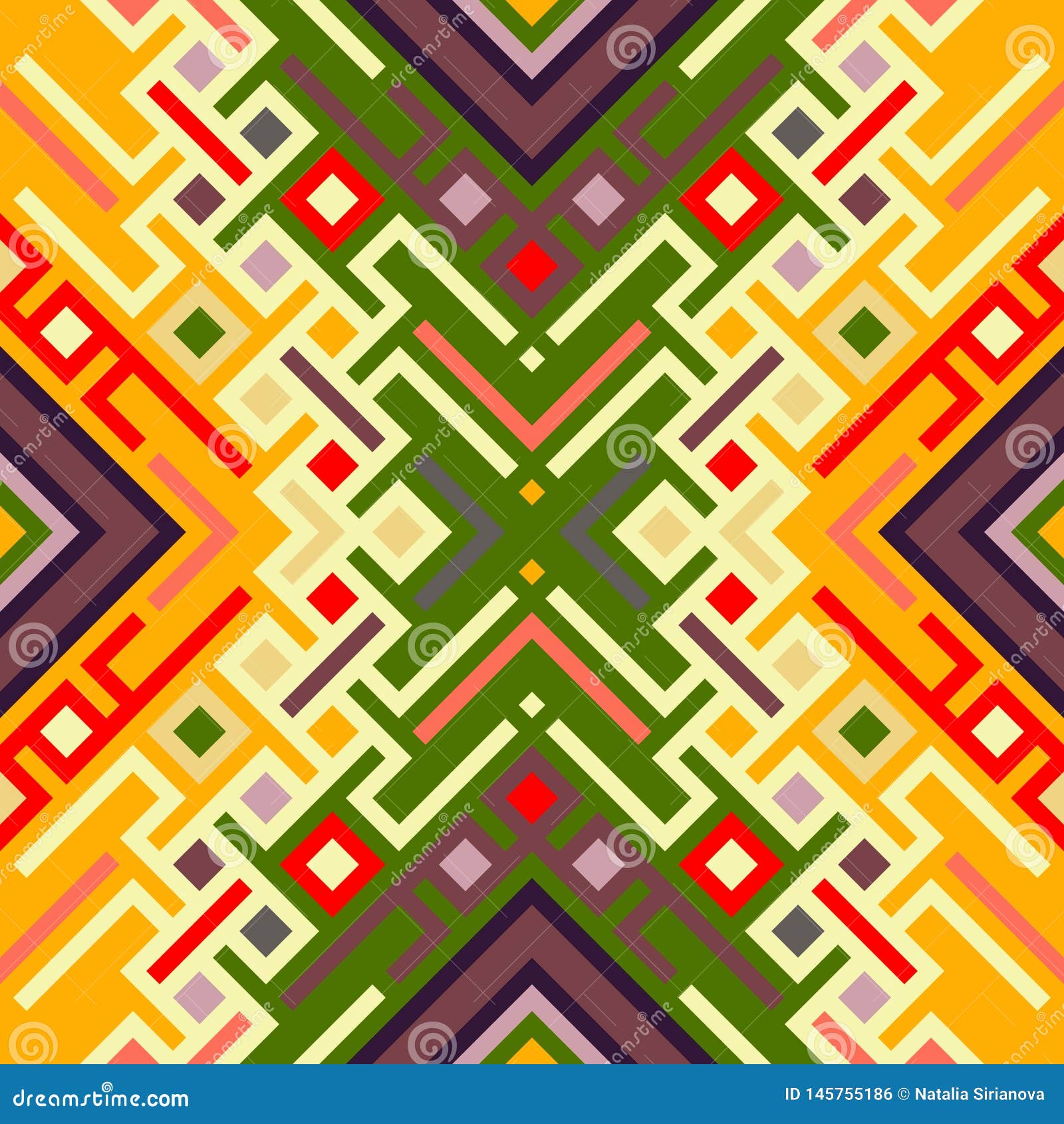 Vector Seamless Pattern. Geometric Rainbow Seamless Illustration Stock ...