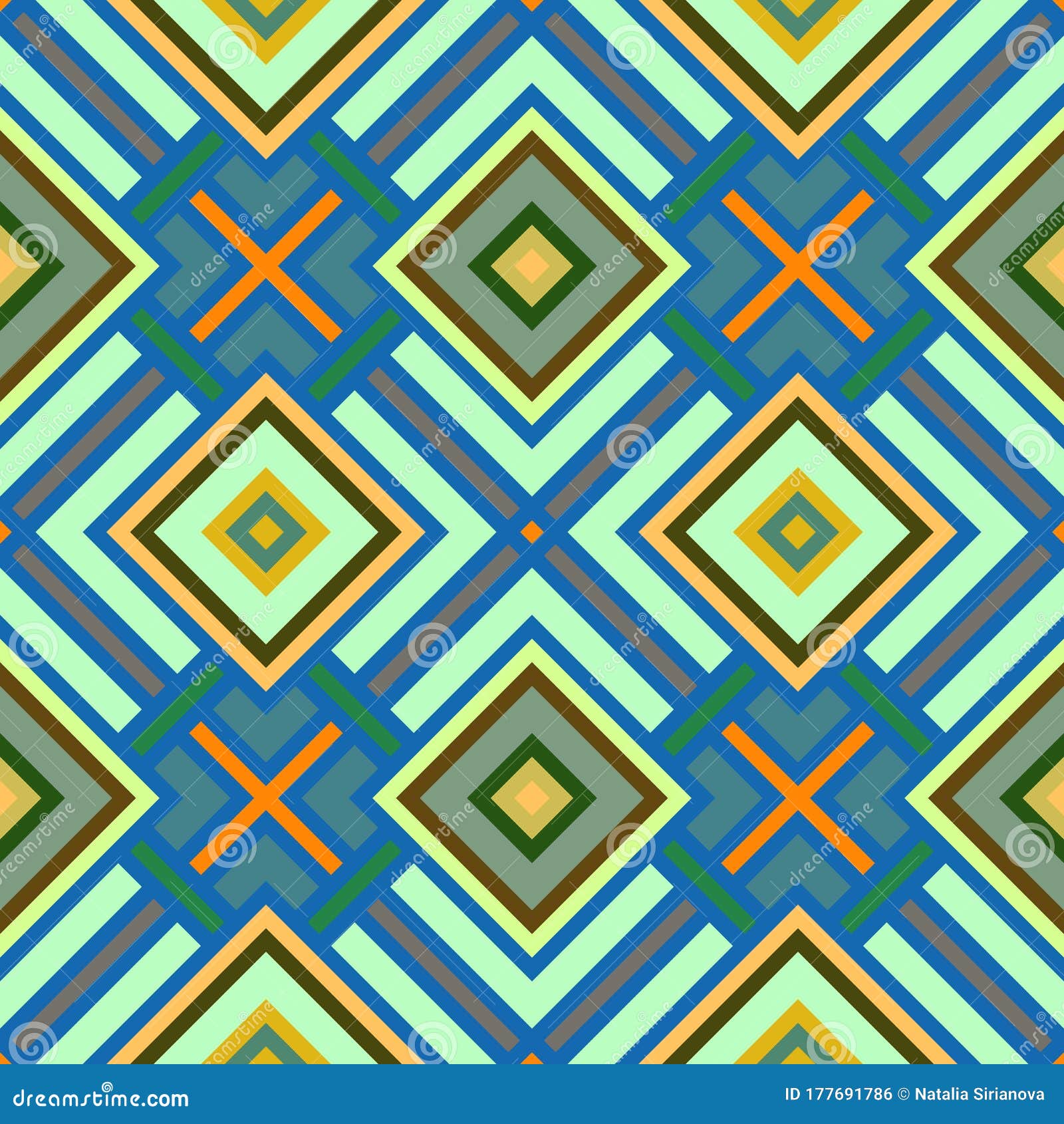 Vector Seamless Pattern. Geometric Rainbow Seamless Illustration Stock ...