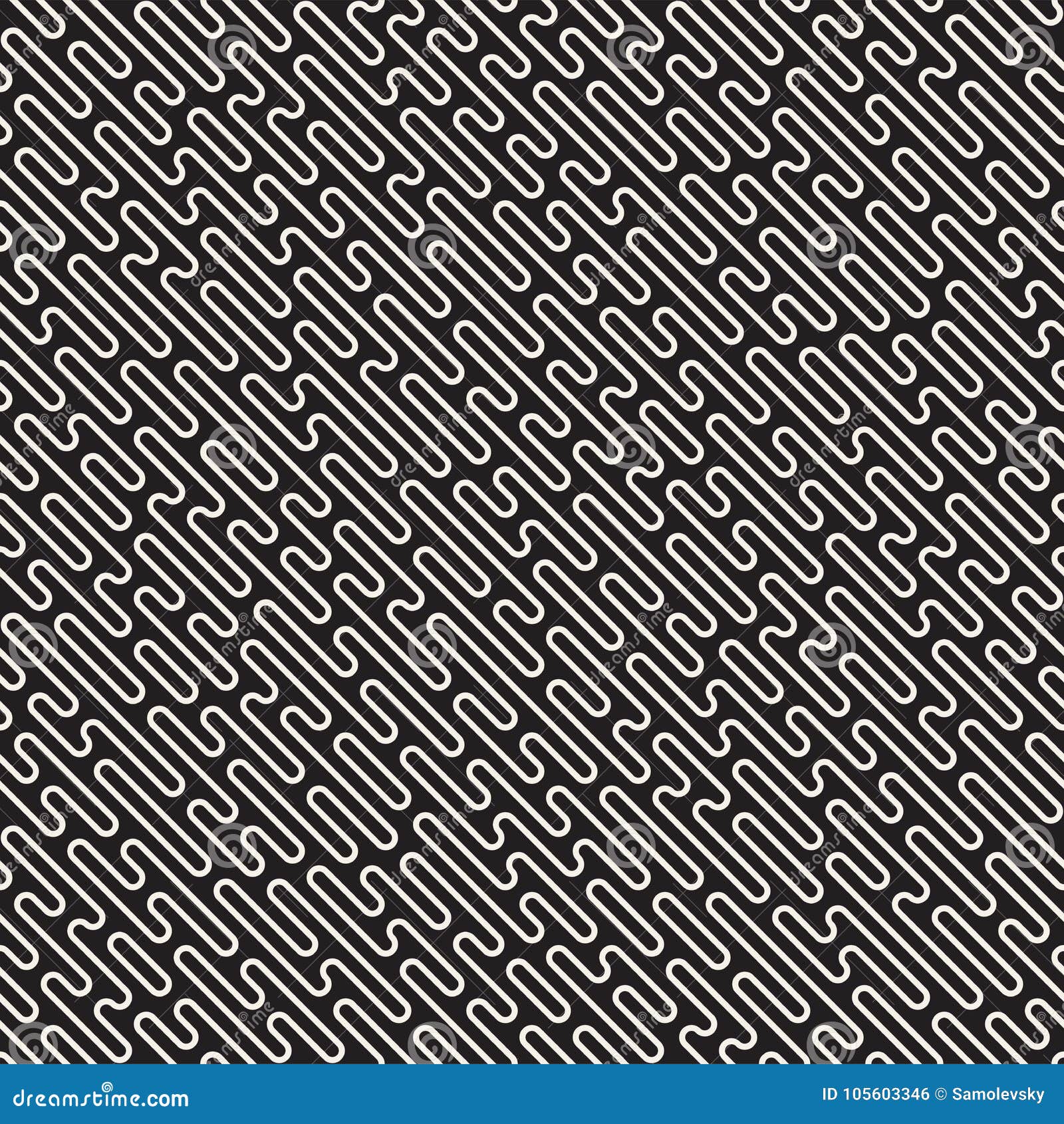Vector Seamless Pattern with Geometric Spots. Monochrome Random Line ...
