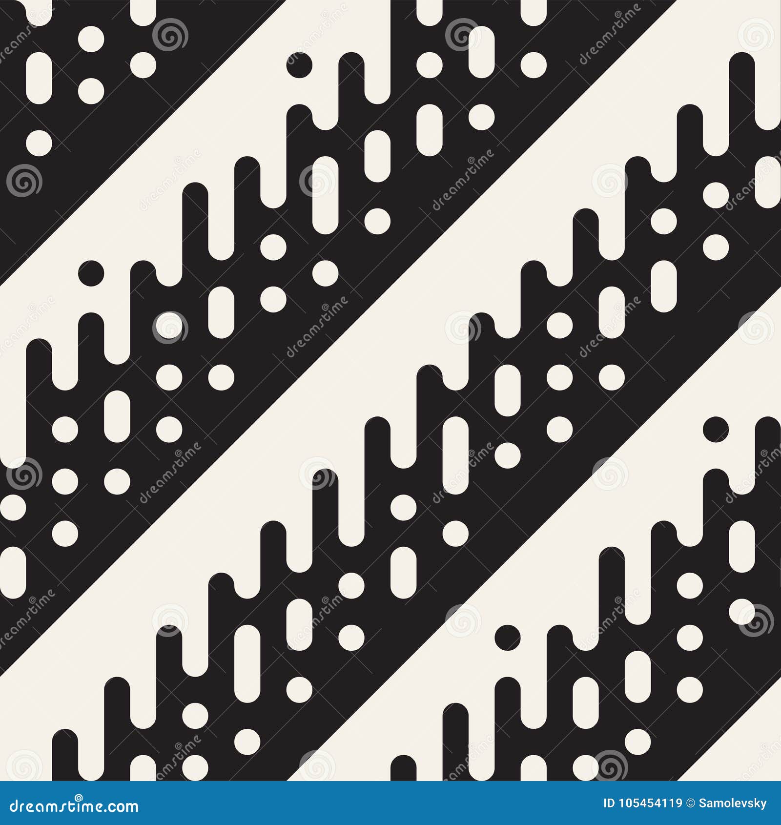 Vector Seamless Pattern with Geometric Spots. Monochrome Random Line ...