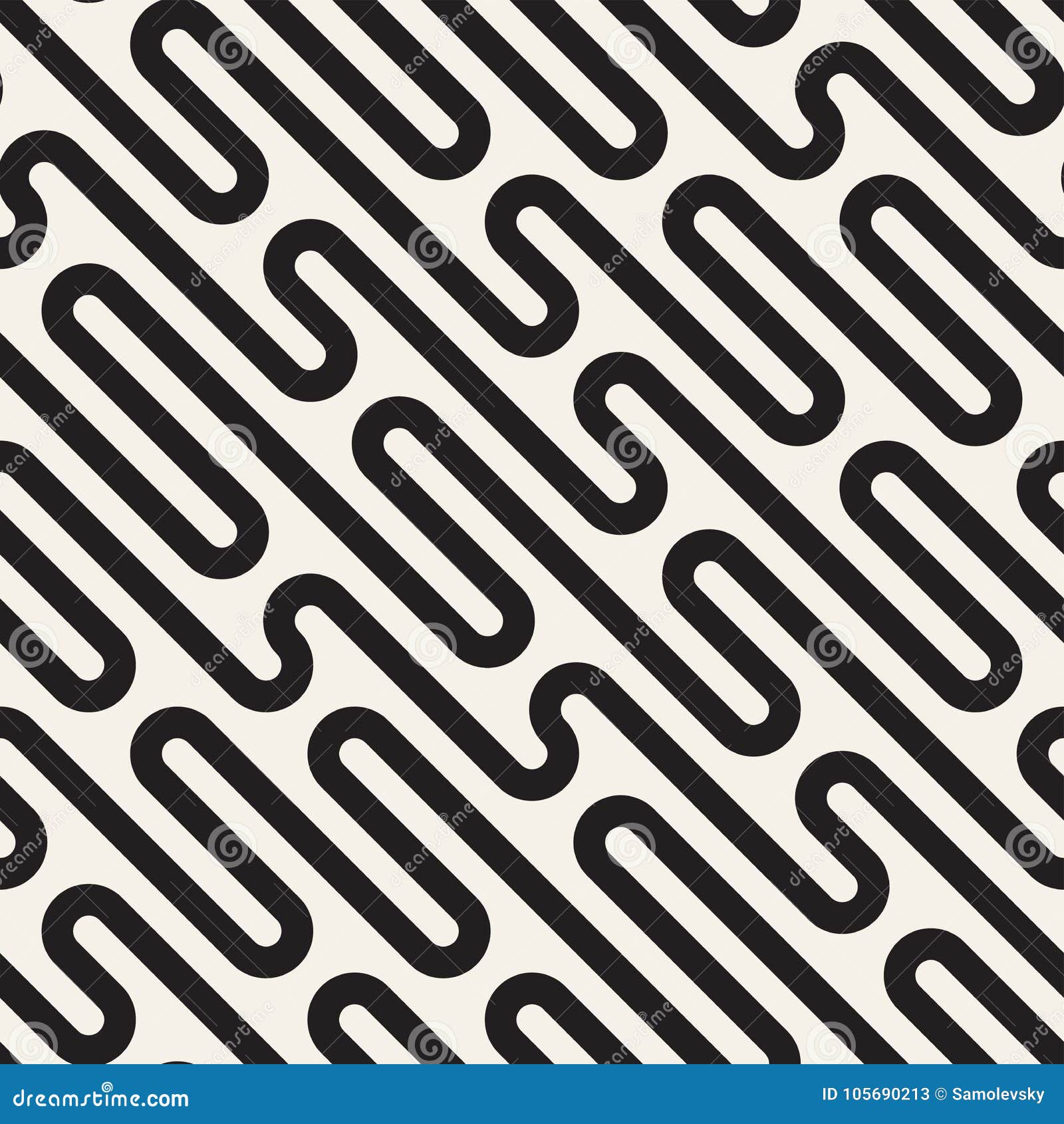 Vector Seamless Pattern with Geometric Spots. Monochrome Random Line ...