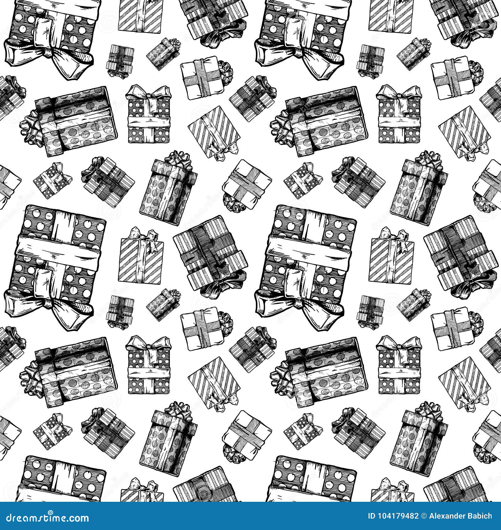 Seamless Gift Pattern stock vector. Illustration of element - 104179482