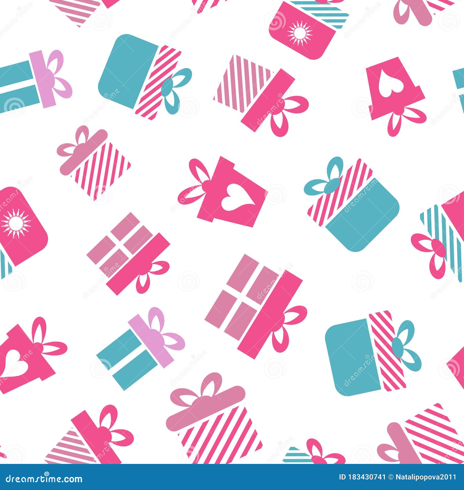 Vector Seamless Pattern with Gift Boxes. Vector Illustration Stock ...