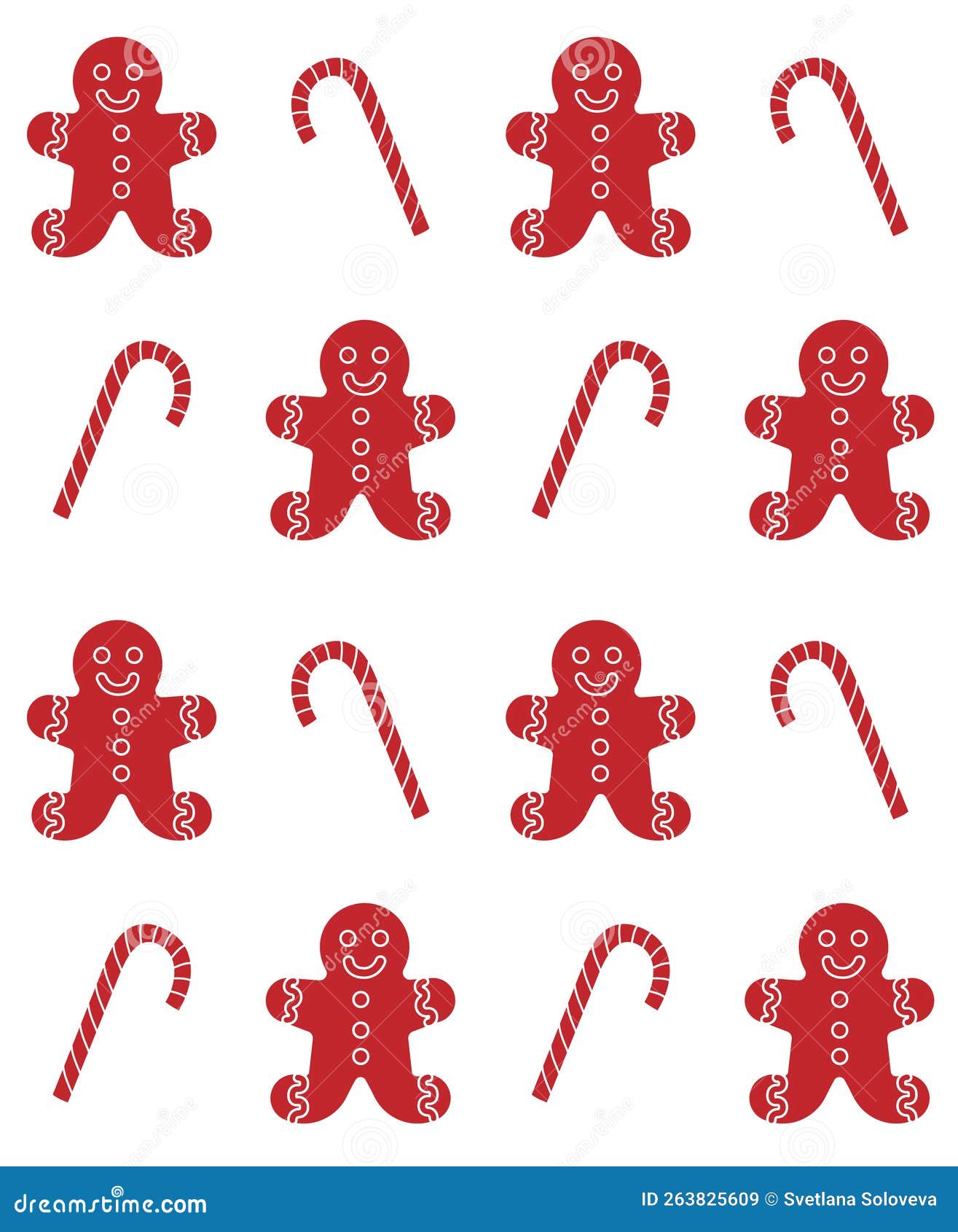 Vector Seamless Pattern of Ginger Bread Cookie Stock Vector ...
