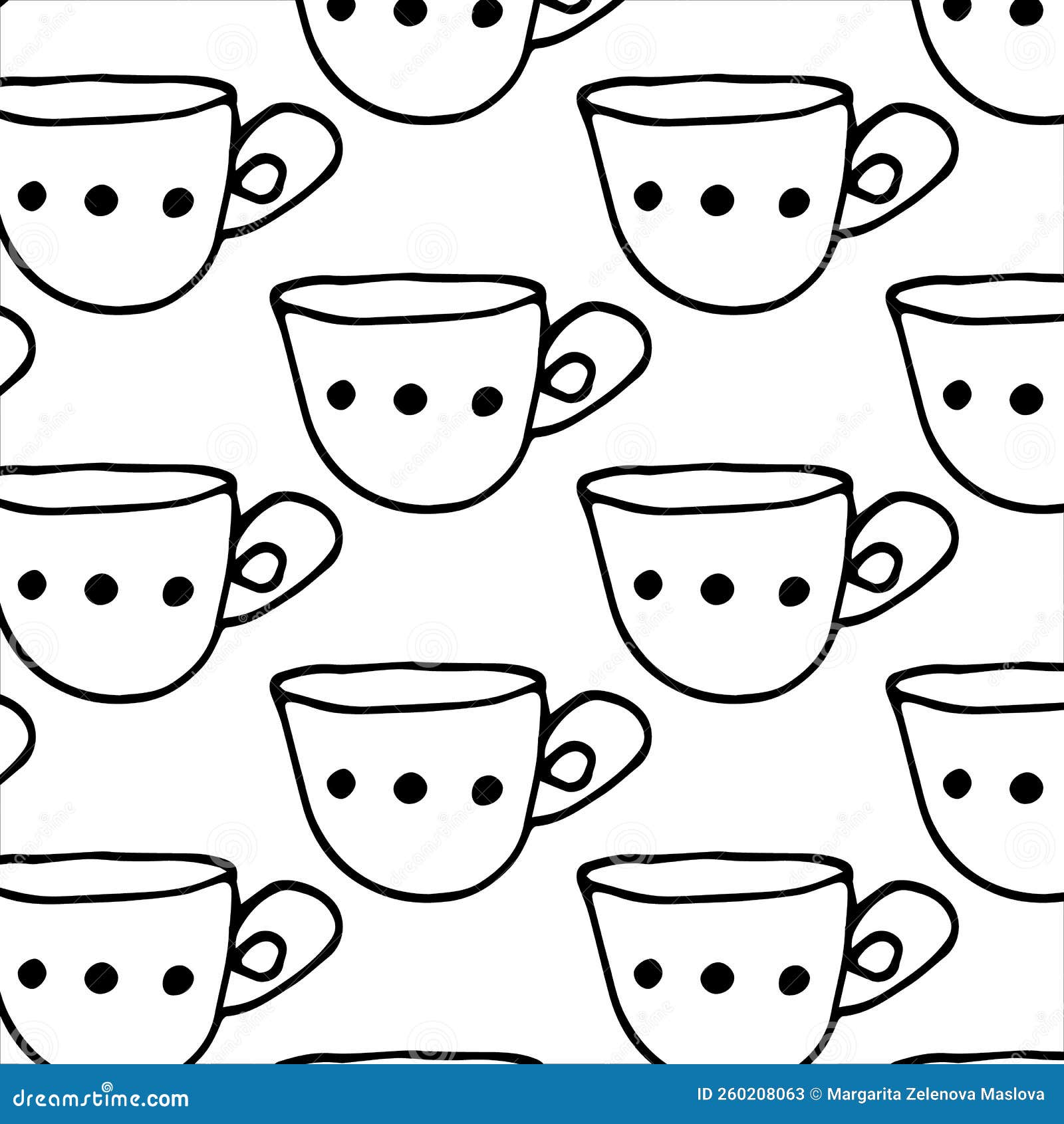 Vector Seamless Pattern of a Glass and Saucer Stock Vector ...