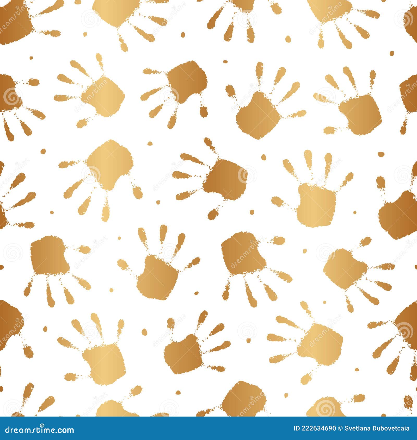 Vector Seamless Pattern. Gold Hand Drawn Background. Repeated Pattern ...