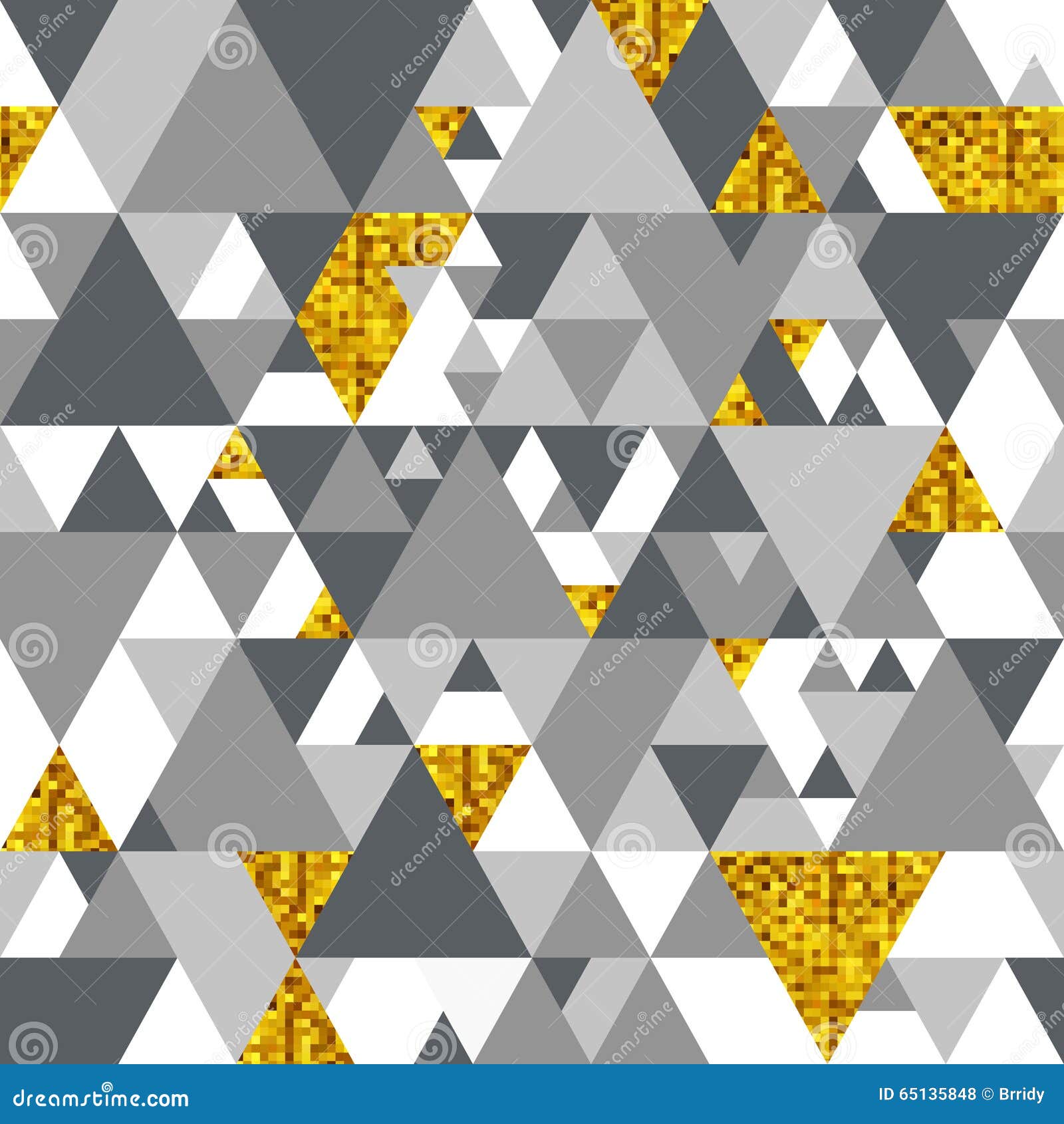 Vector Seamless Pattern with Gold Triangles Stock Vector - Illustration ...