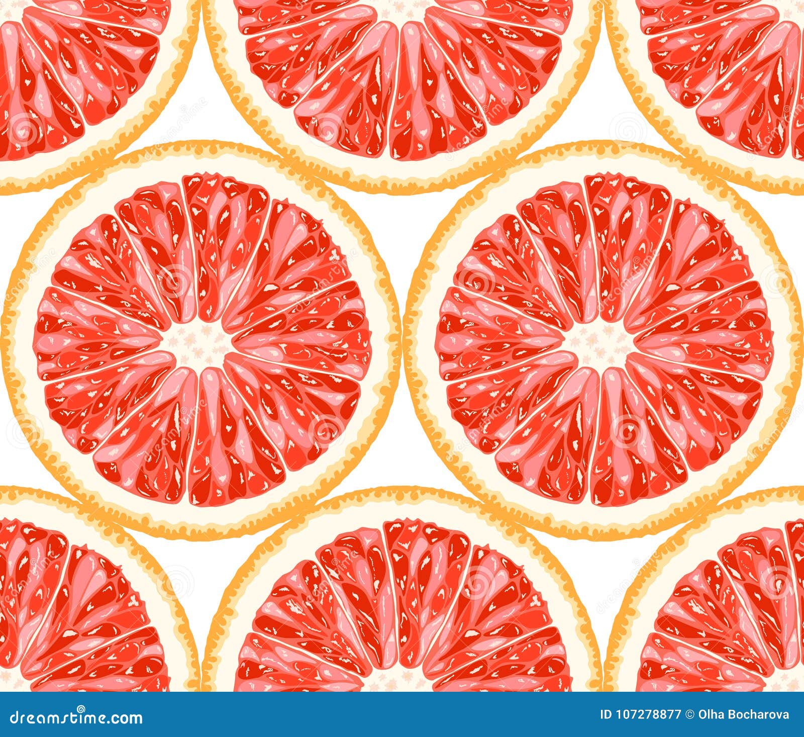 Vector Seamless Pattern From Grapefruit Slices Stock Vector ... Vector Seamless Pattern From Grapefruit Slices Stock Vector ...
