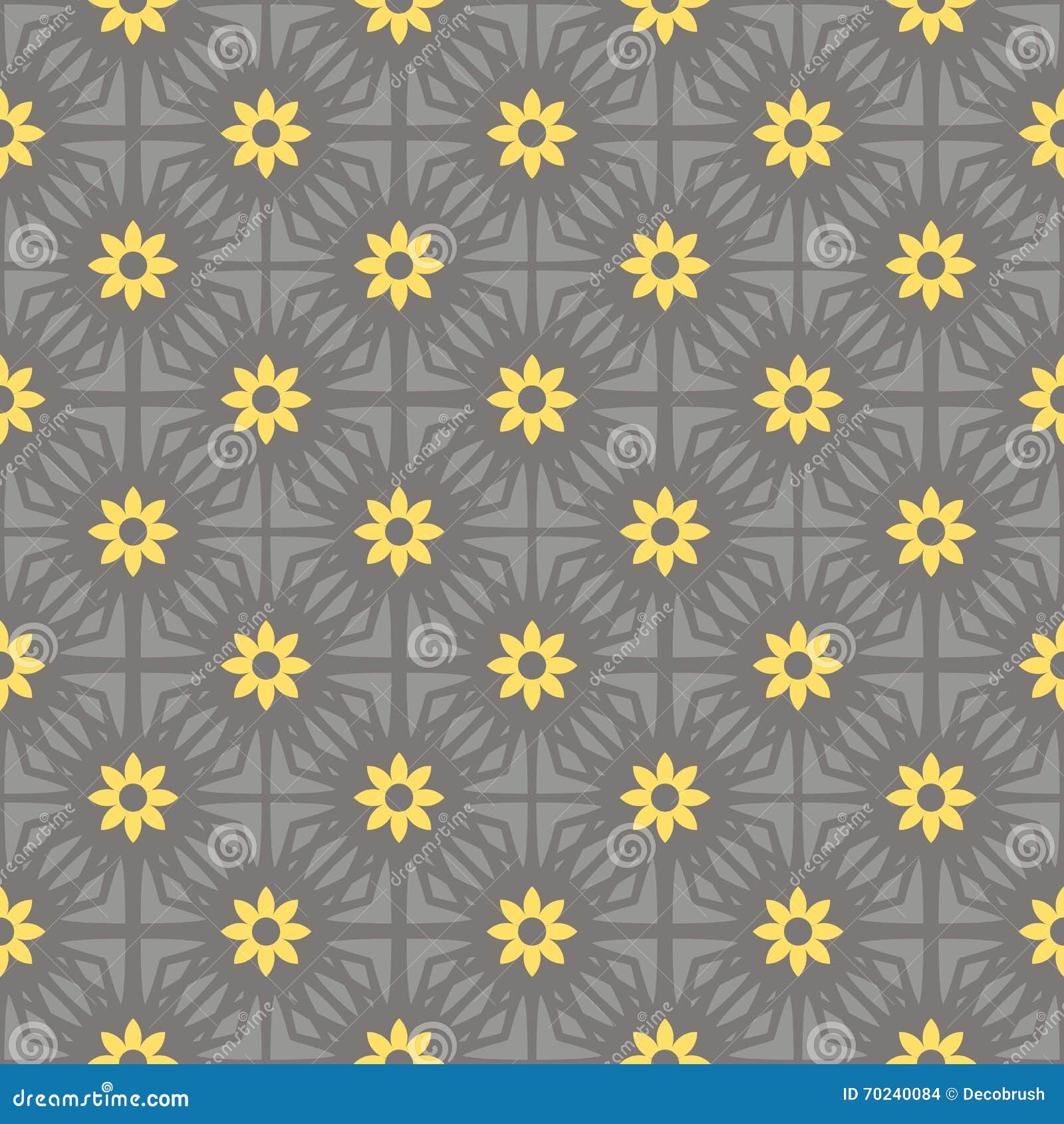 Vector Seamless Pattern Gray and Yellow Stock Vector - Illustration of ...