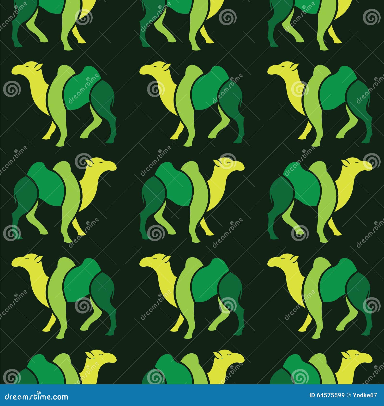 Seamless Camel Pattern. Cute Cartoon Camels In Desert Among Sand Dunes ...