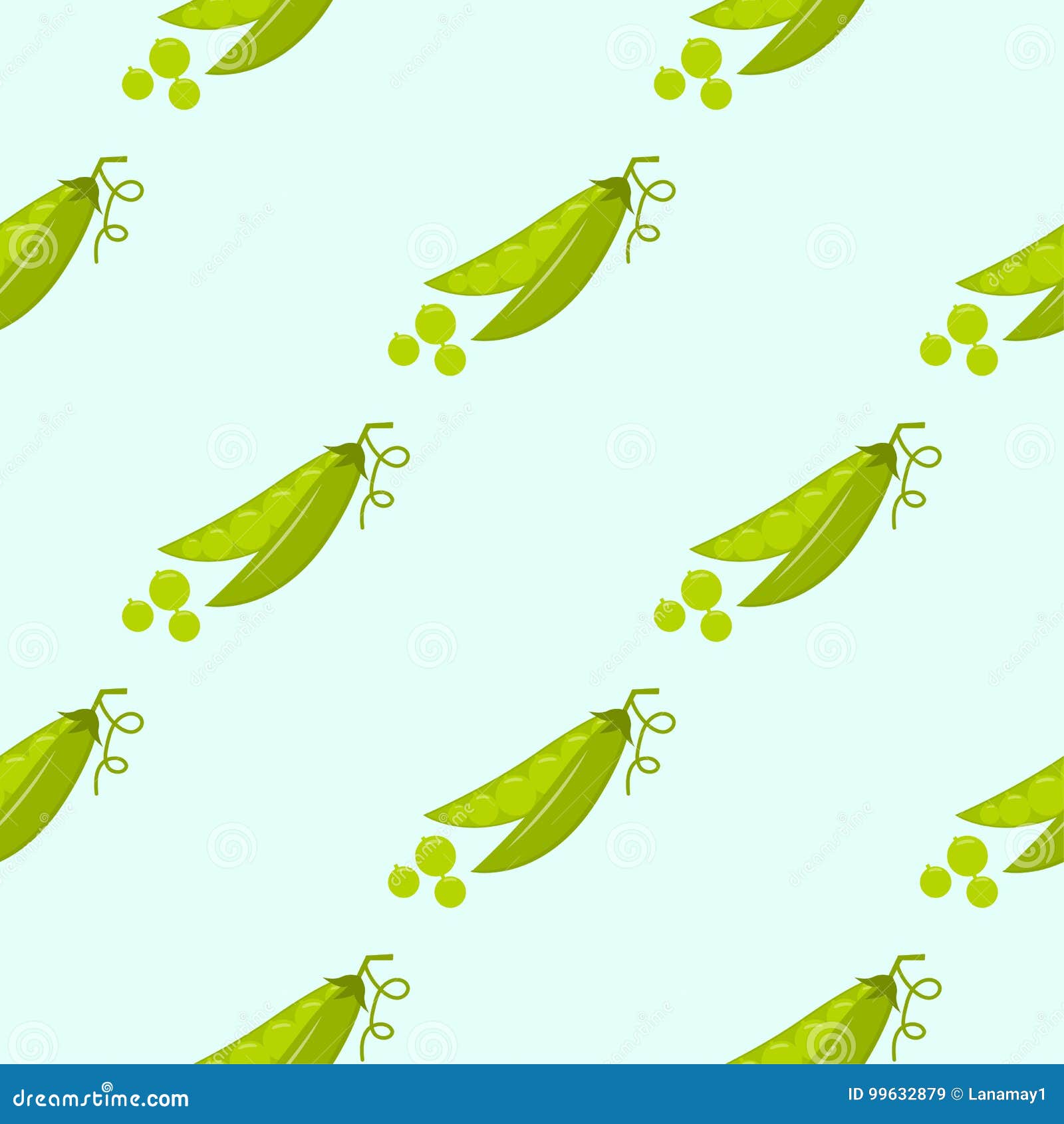 Seamless Pattern of Green Peas on a Light Background. Stock Vector ...