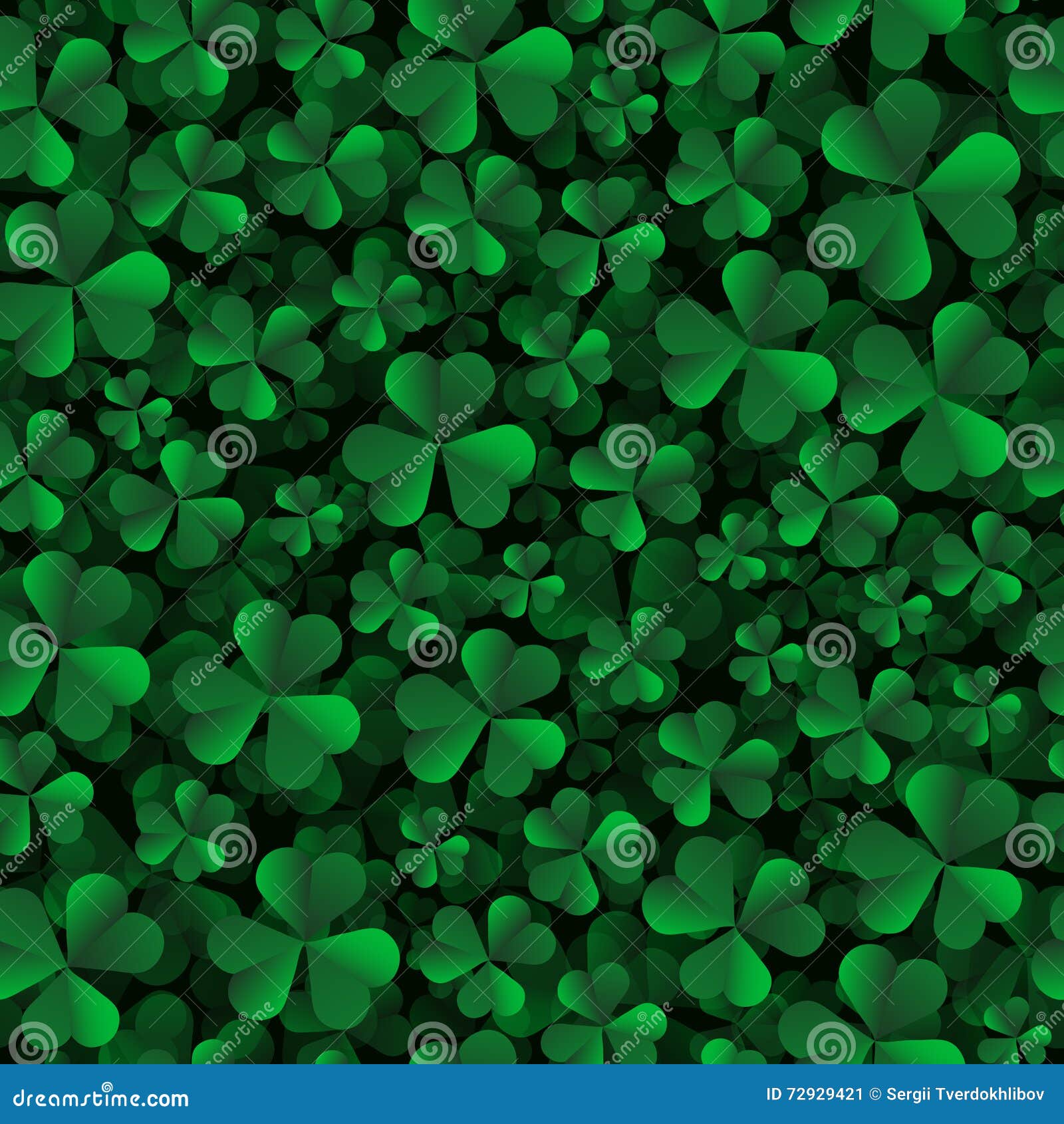 Vector Seamless Pattern with Green Shamrock Leaves Stock Vector ...